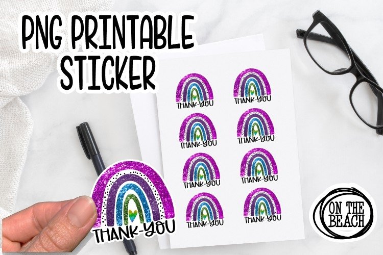 THANK-YOU - Sticker -Rainbow -PNG For Printing (885216) | Other ...