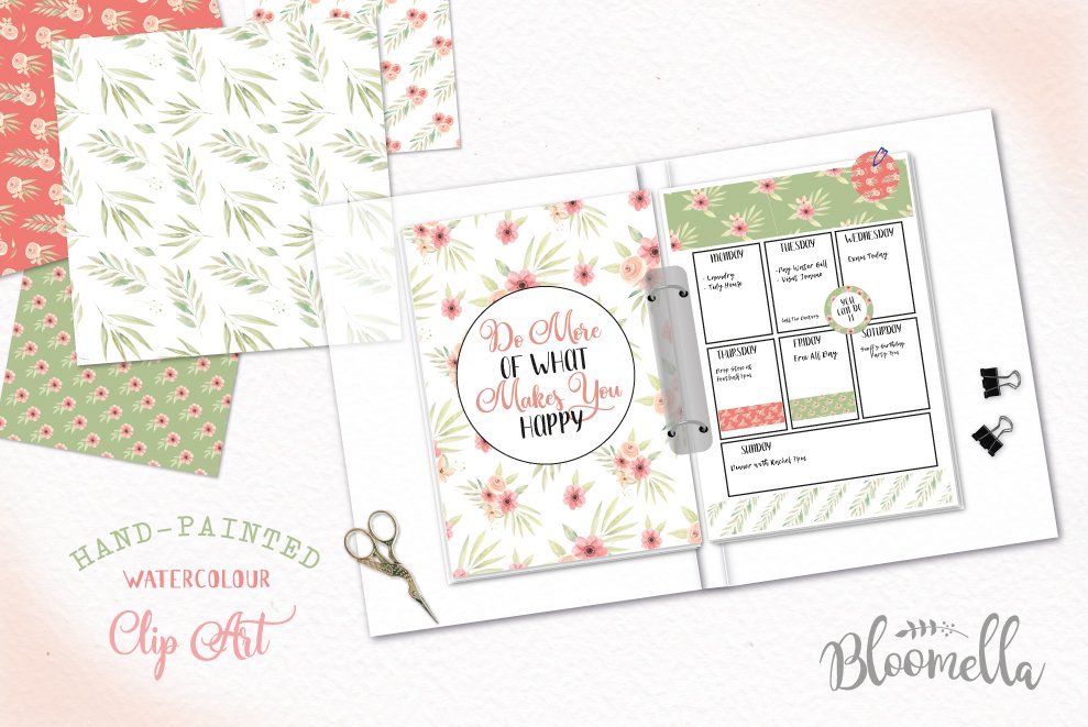 Sweet Peach Watercolor Patterns Seamless Coral Digital Papers Flower ...