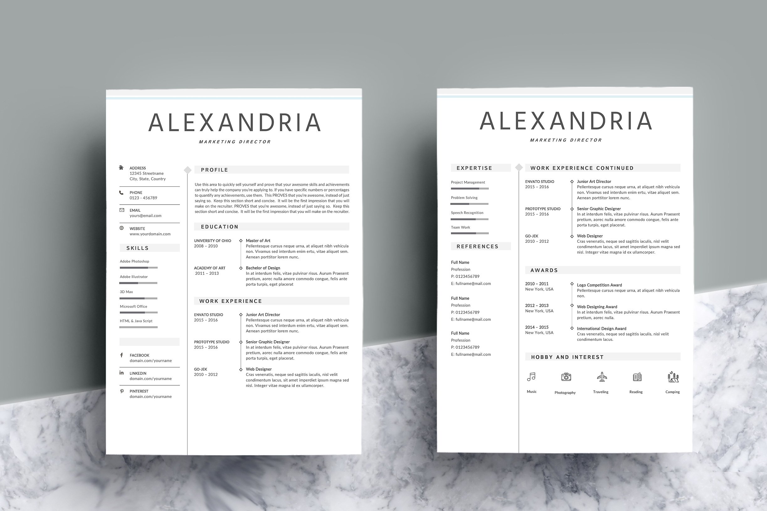 Minimalist Resume Template (108730) | Resume Templates | Design Bundles