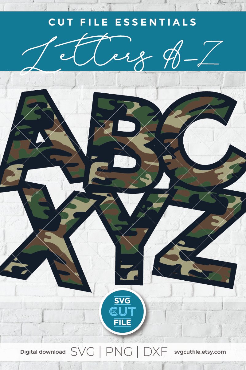 Camo svg, camo letters svg, army svg, camo font, camoflage (269627 ...