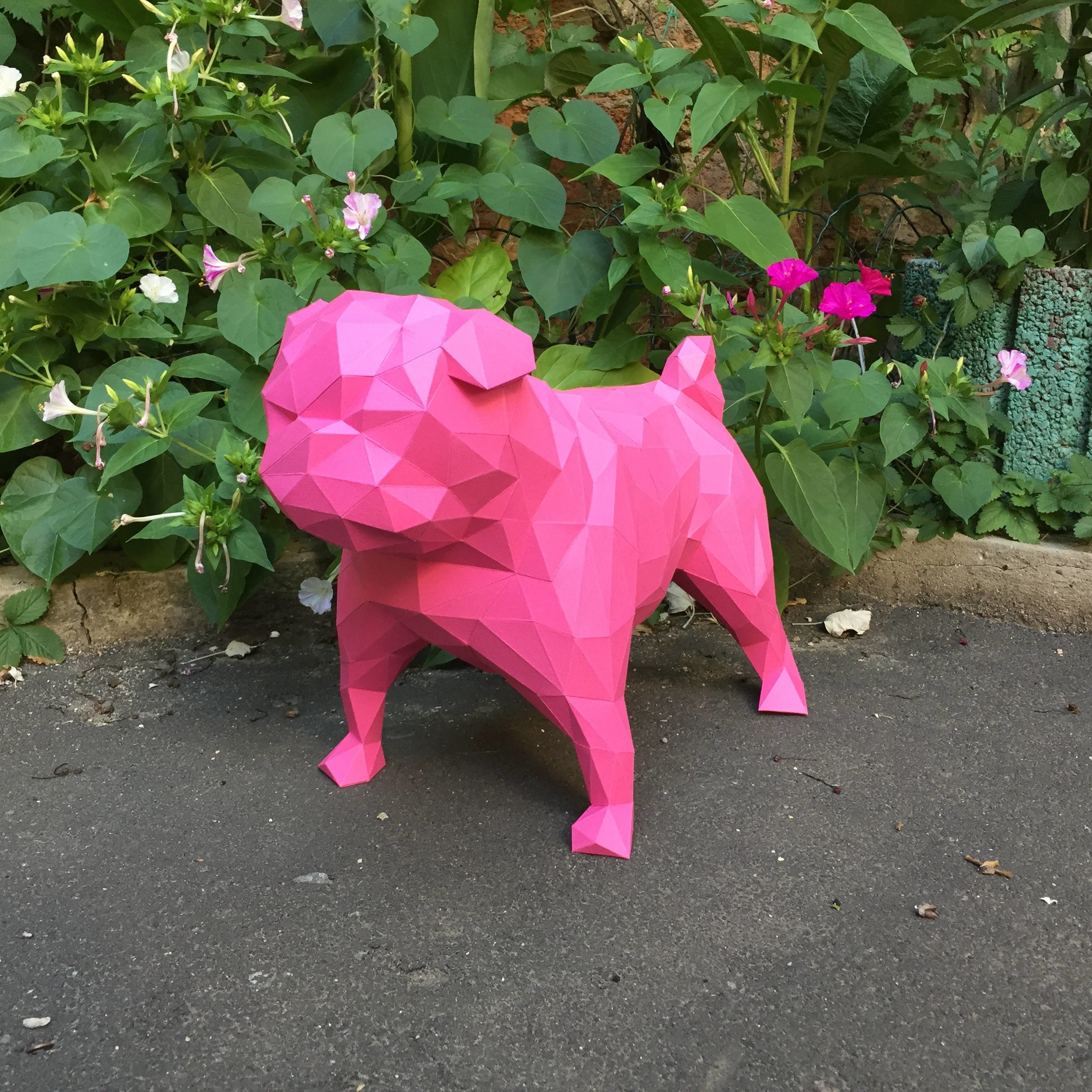 Pug Dog Papercraft, Paper Pug, Dog Statue, Puppy Pug, Paper Animals ...