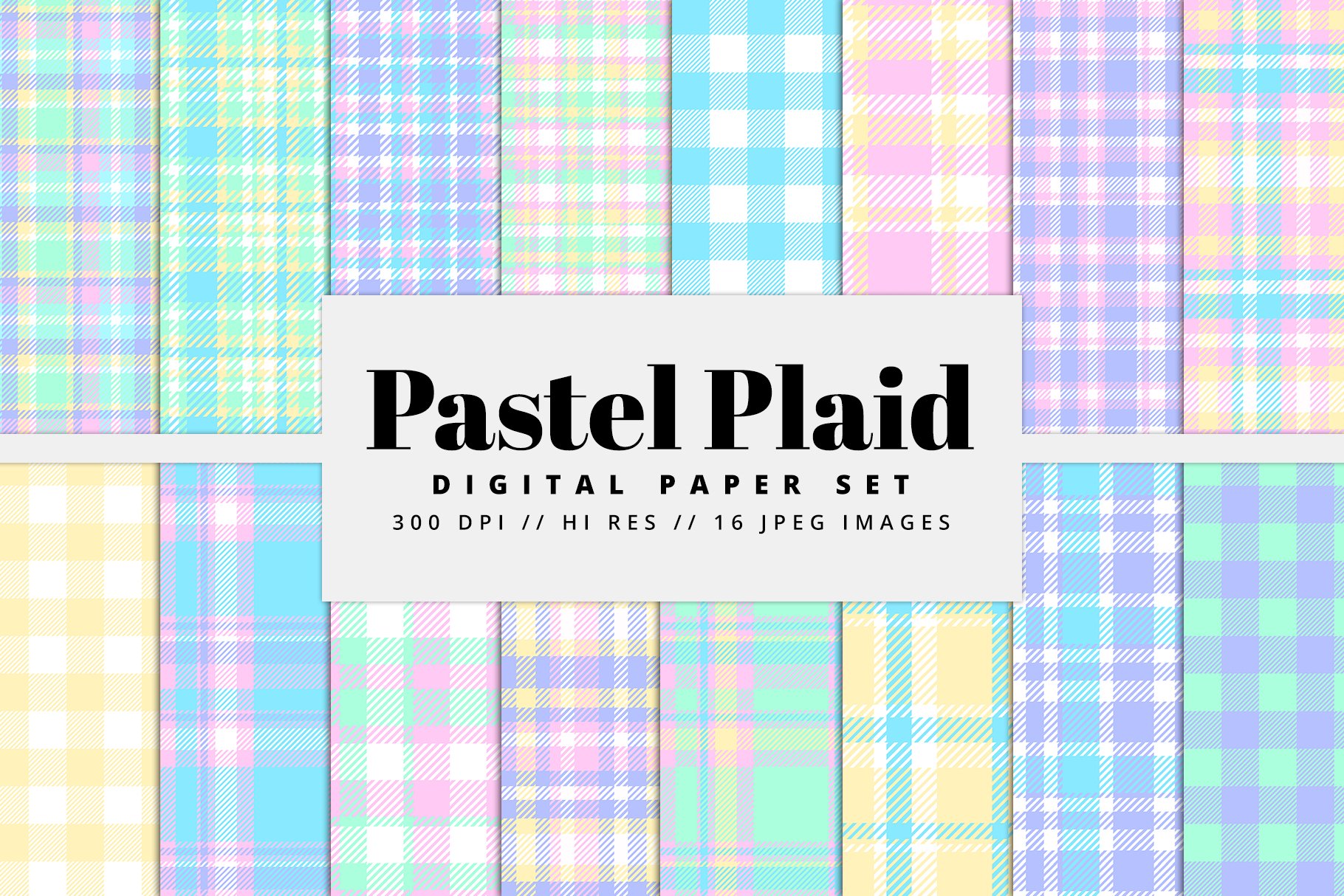 Pastel Plaid Digital Paper Pack