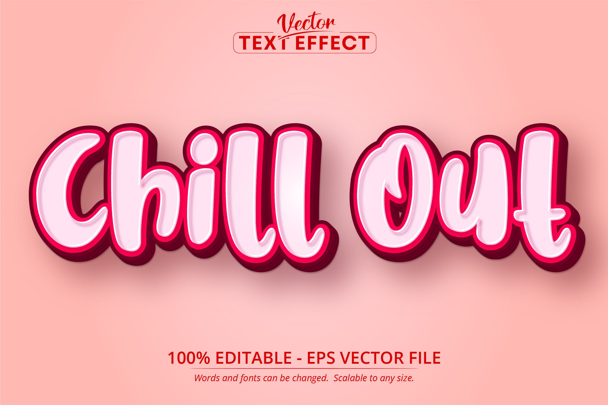 Chill out text, cartoon style editable text effect (1282781 ...