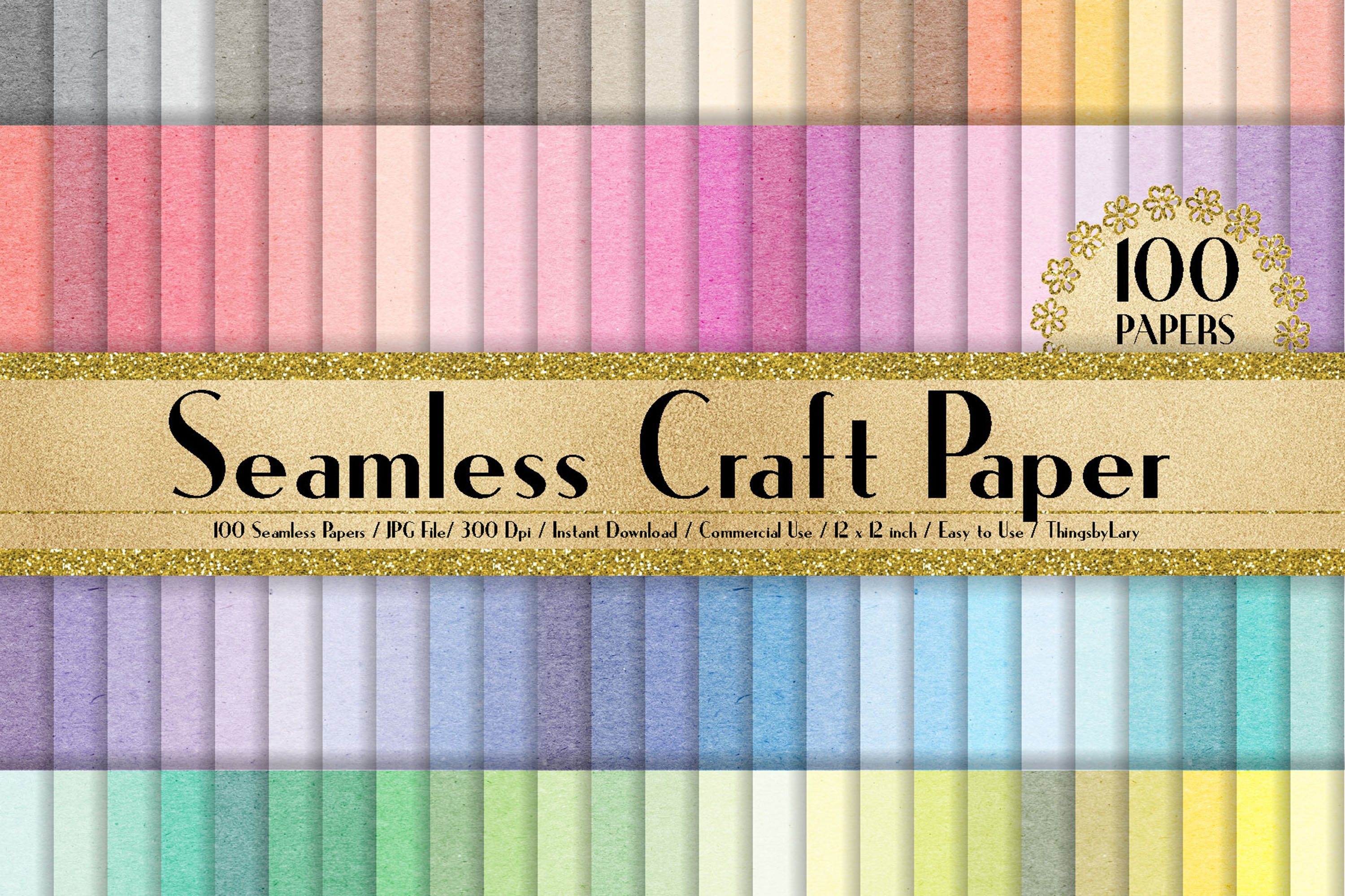 100 Seamless Tileable Craft Digital Papers 12 x 12 inch (130948) | Card ...