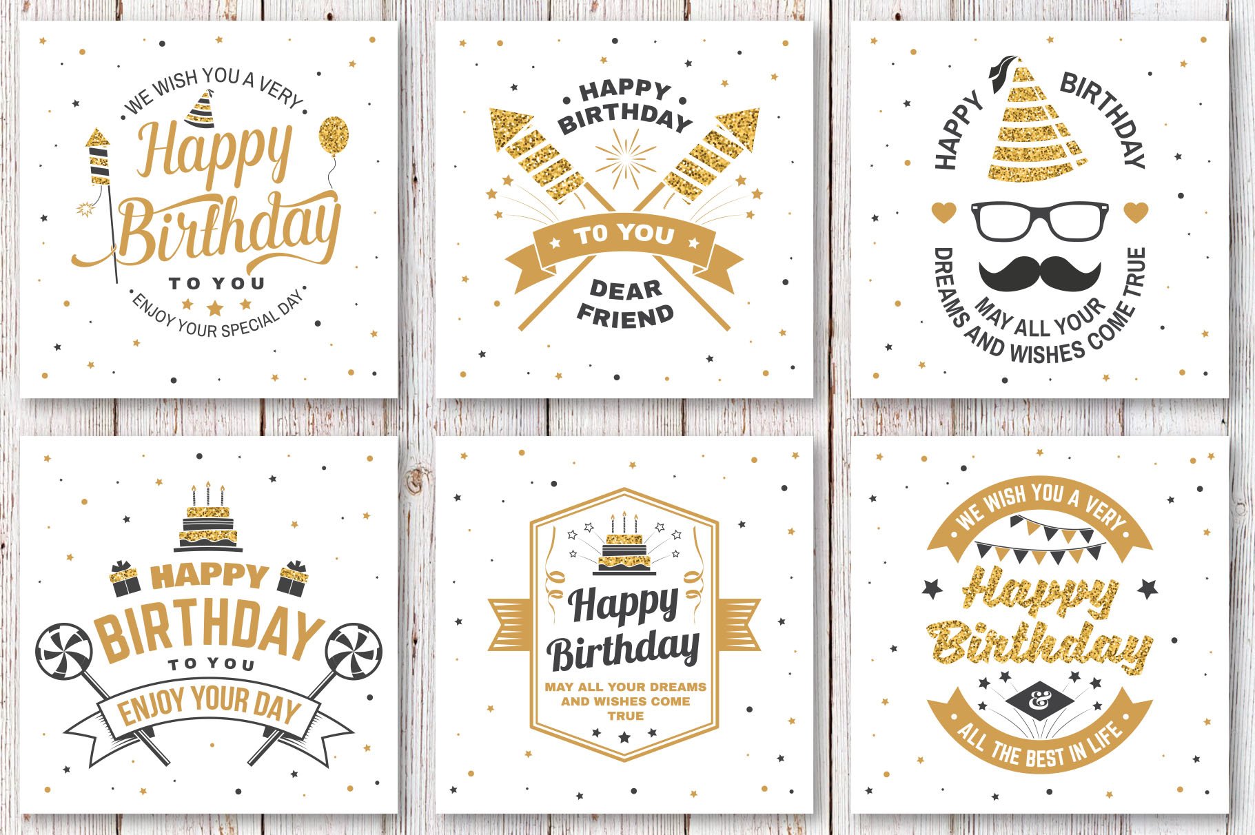 Happy Birthday Collection (580703) | Card and Invites | Design Bundles