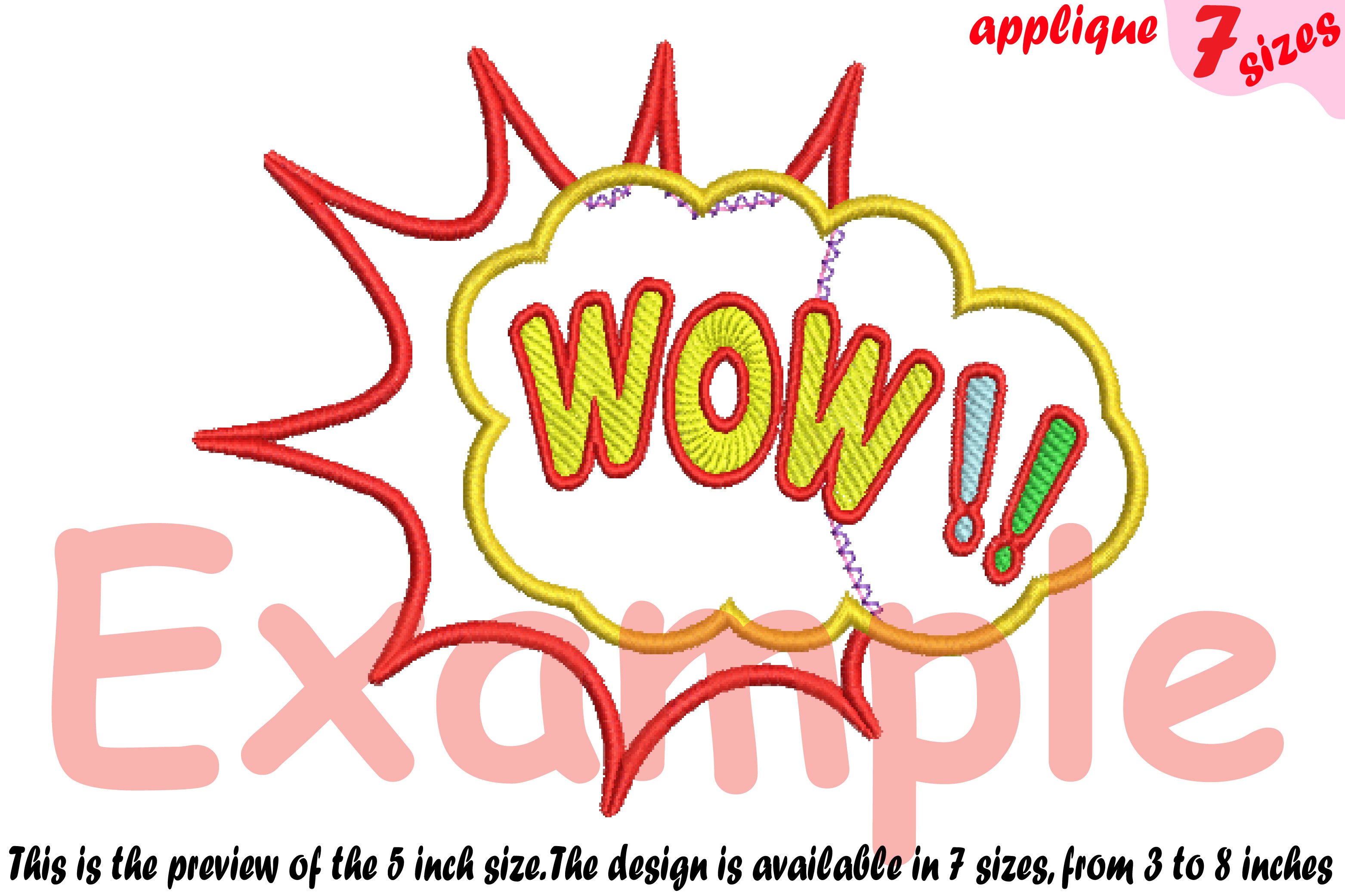 Wow Comic Book Applique Designs for Embroidery Machine Instant Download ...