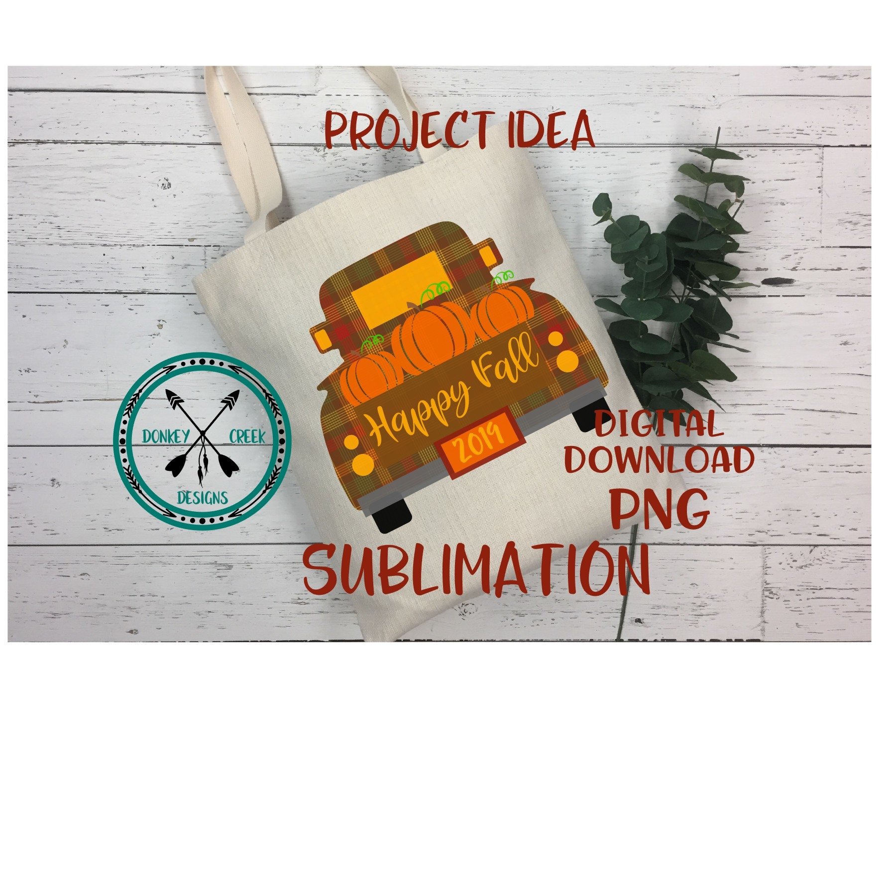 Happy Fall Truck Sublimation Design (289911) | Sublimation | Design Bundles