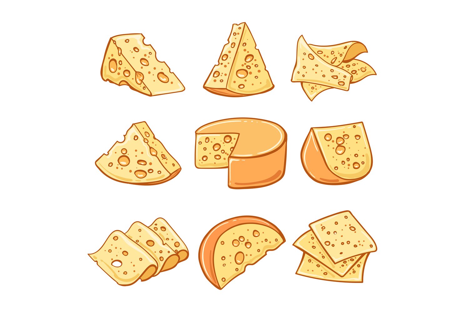 Cheese doodle icons set (1191438) | Icons | Design Bundles