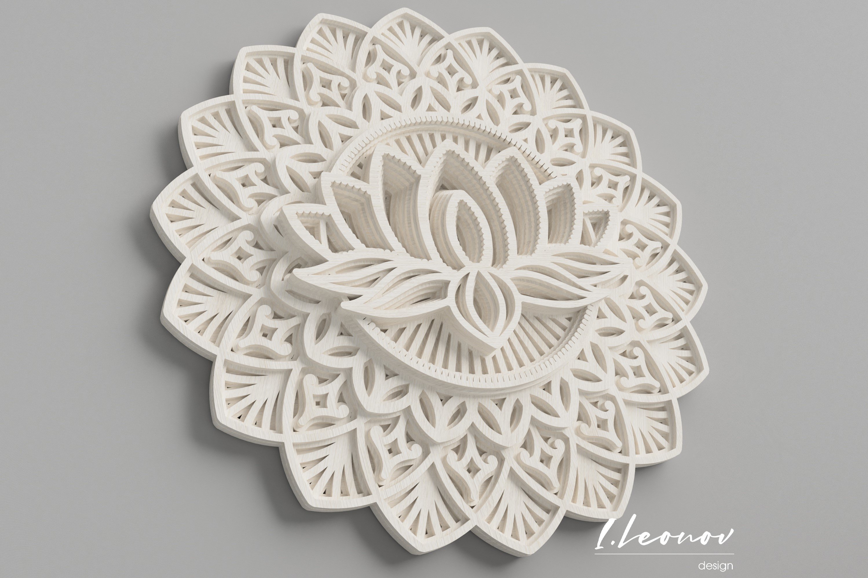 Digital lotus Mandala DXF file, DXF File for Laser cut file (1099123 ...