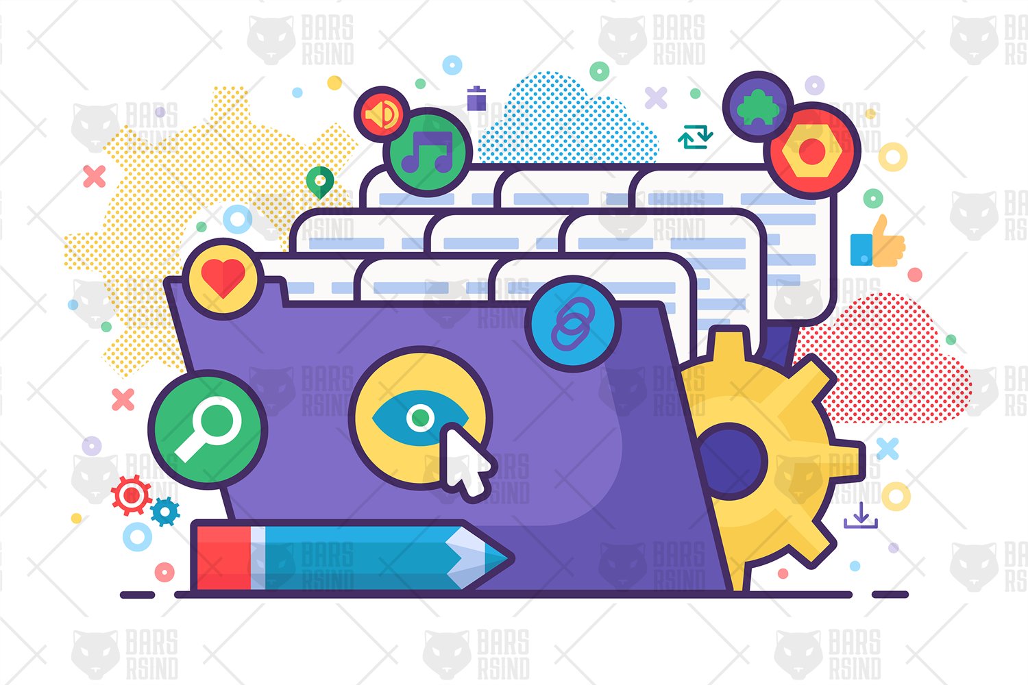 File Explorer Concept Illustration (957107) | Illustrations | Design ...