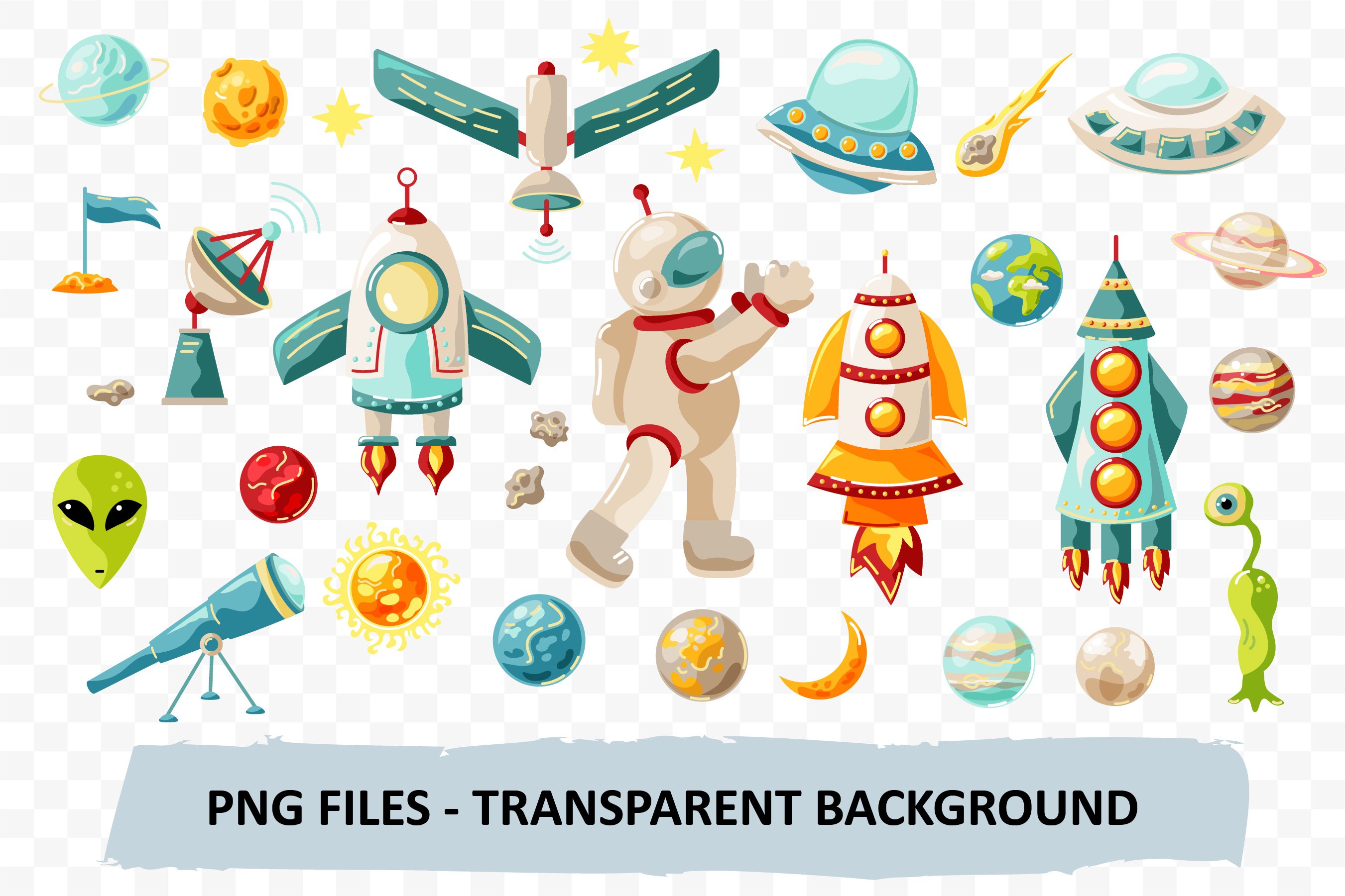 Outer space cliparts. Cosmos clipart. (1120644) | Elements | Design Bundles