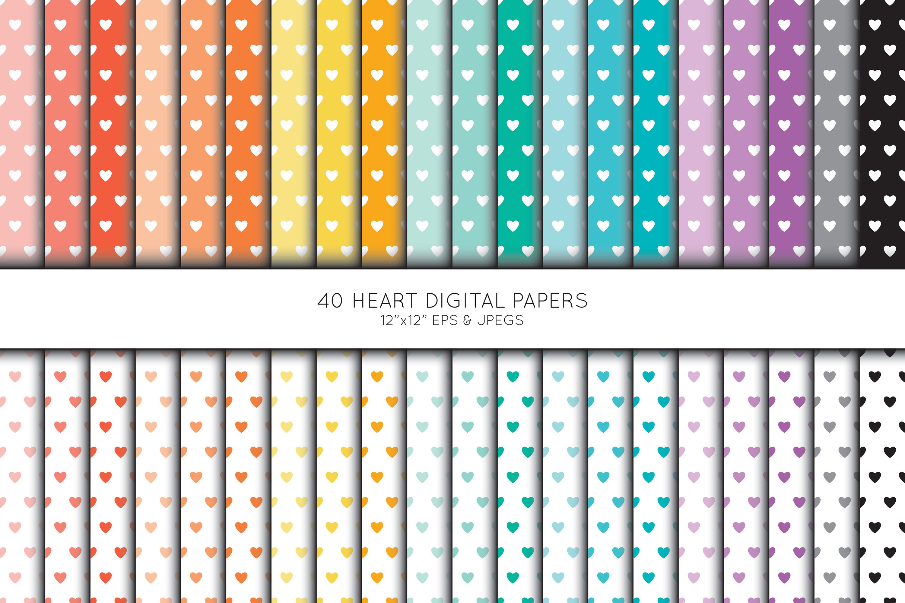 Heart Digital Paper, Heart Scrapbook paper (362654) | Patterns | Design ...