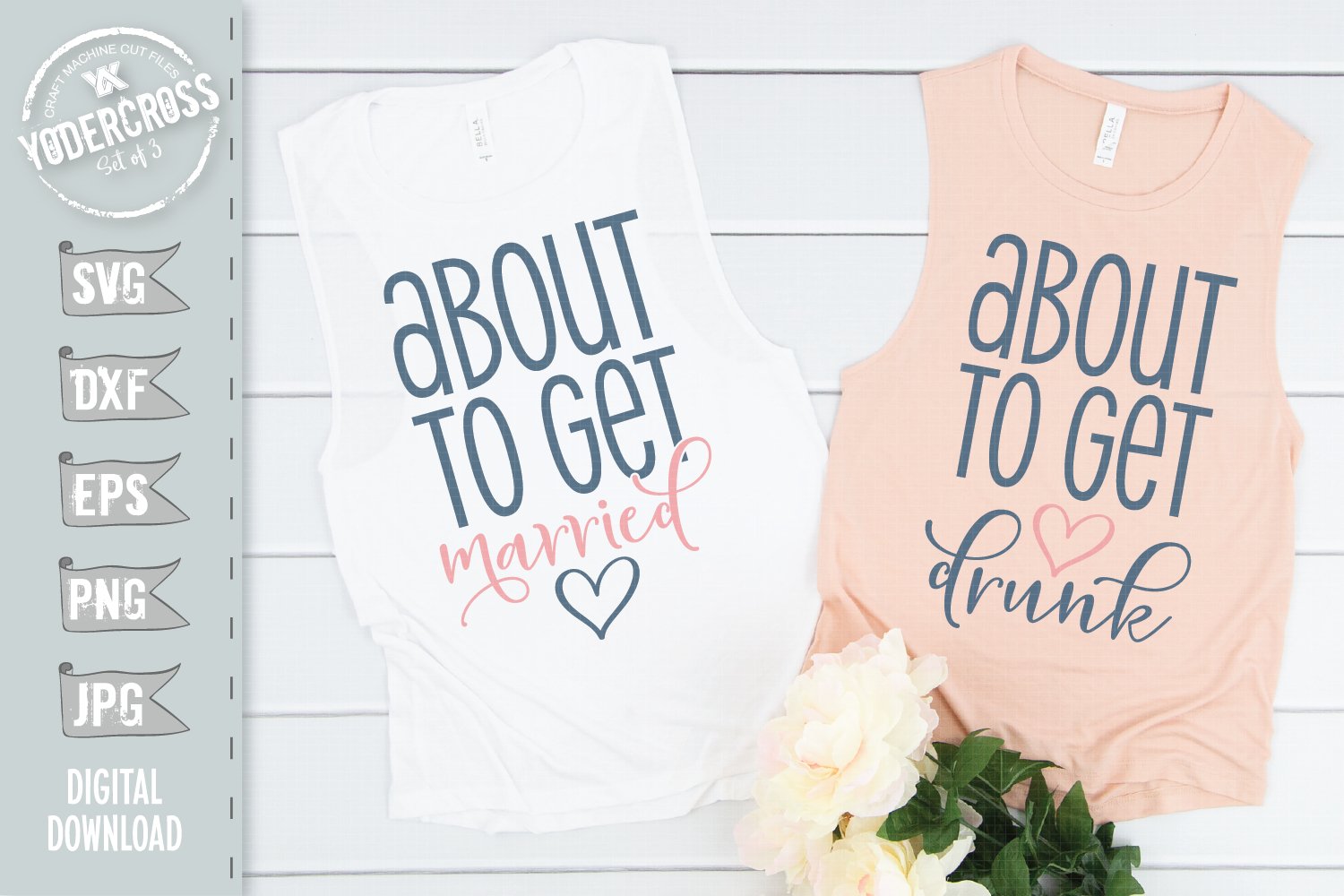 Bachelorette SVG Set, About to Get Married & Drunk (436368) | Cut Files ...