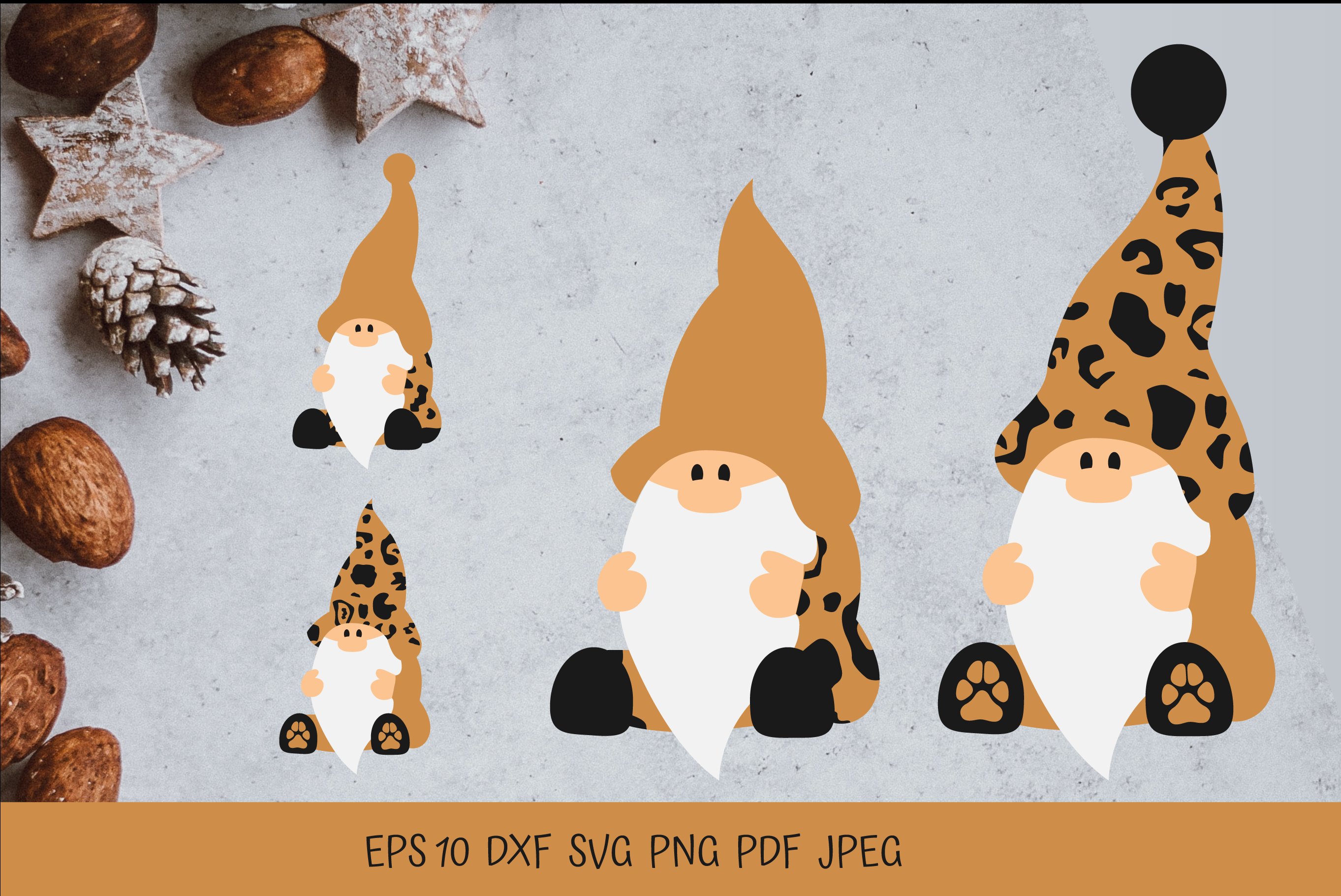 Leopard Gnomes. Gnomes Christmas. Gnome SVG. Gnome PNG (984260 ...