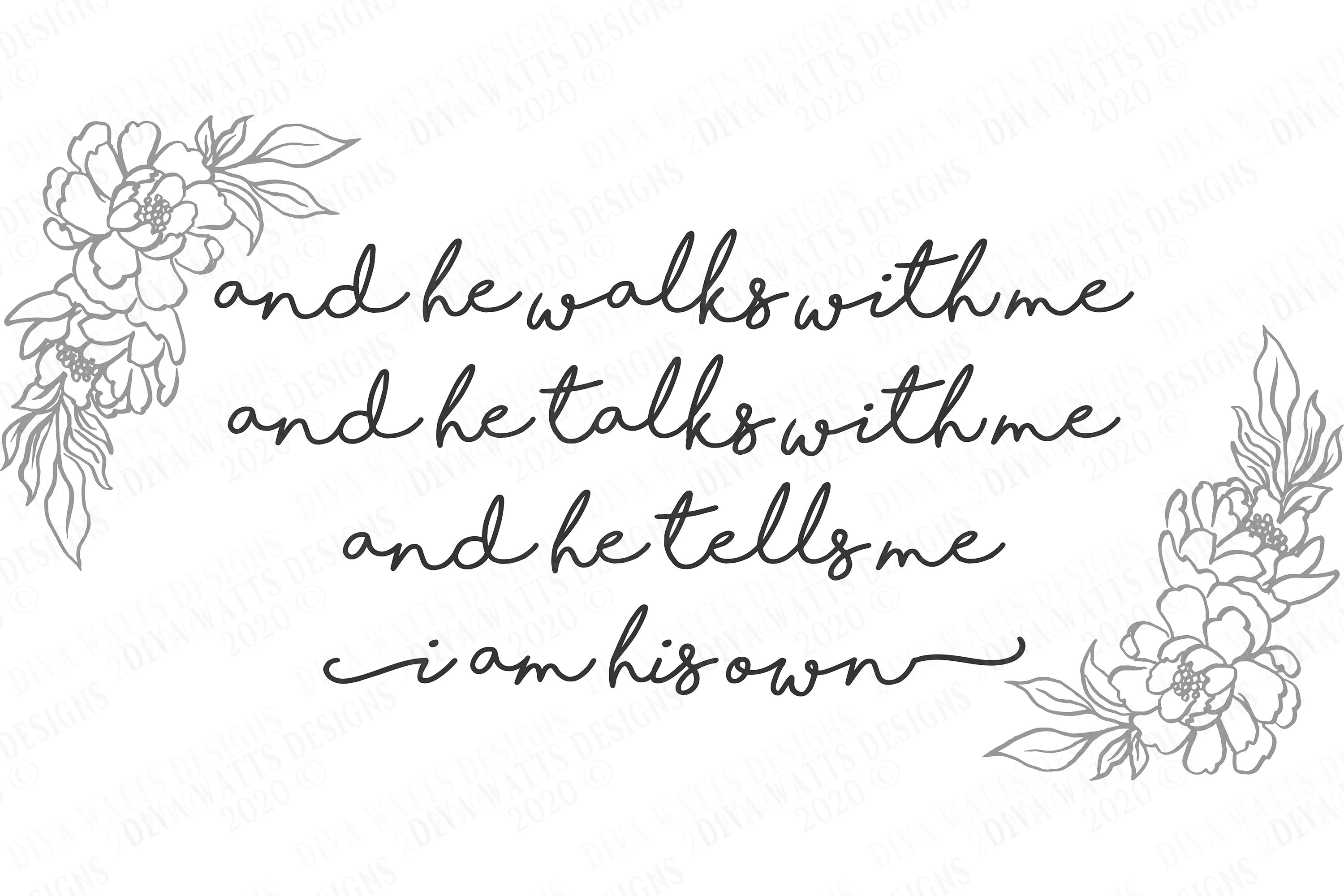 In The Garden - Christian Hymn Song - SVG DXF EPS - Sign (573120) | Cut ...