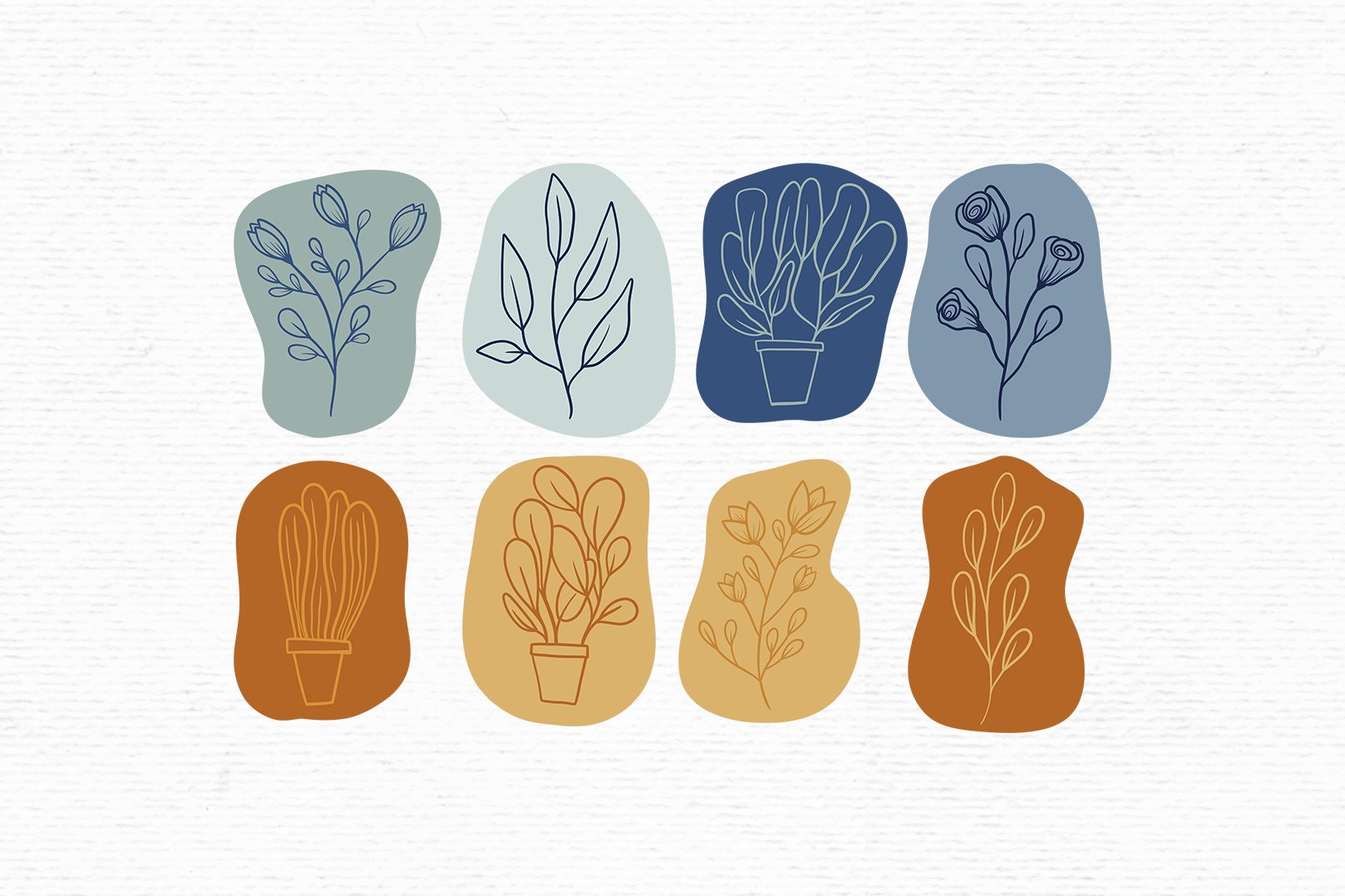 Hand-drawn boho clipart | Bohemian plants and flower clipart