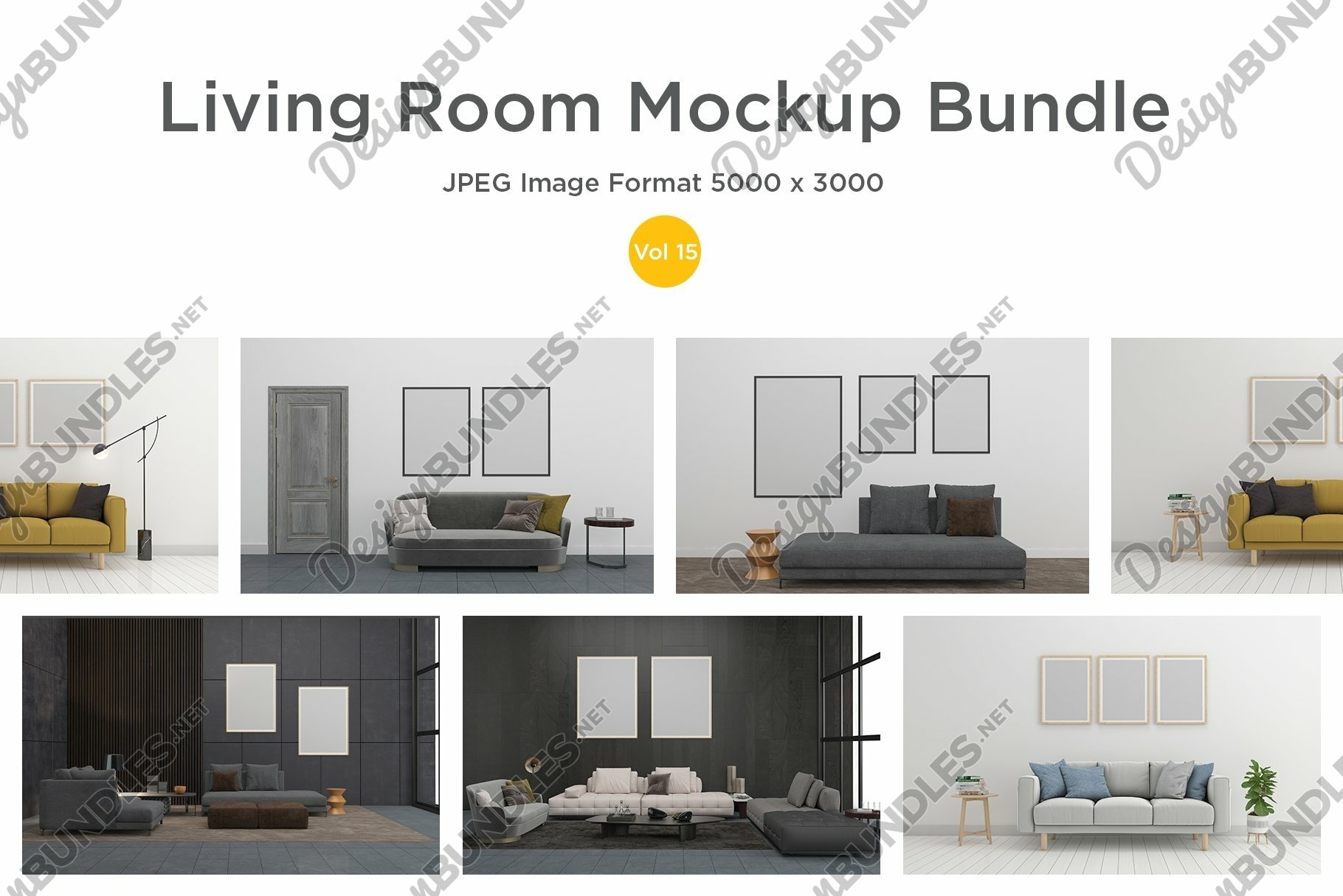 3D Rendered Interior Living Room Mockup Vol-15 (1232275) | Craft ...