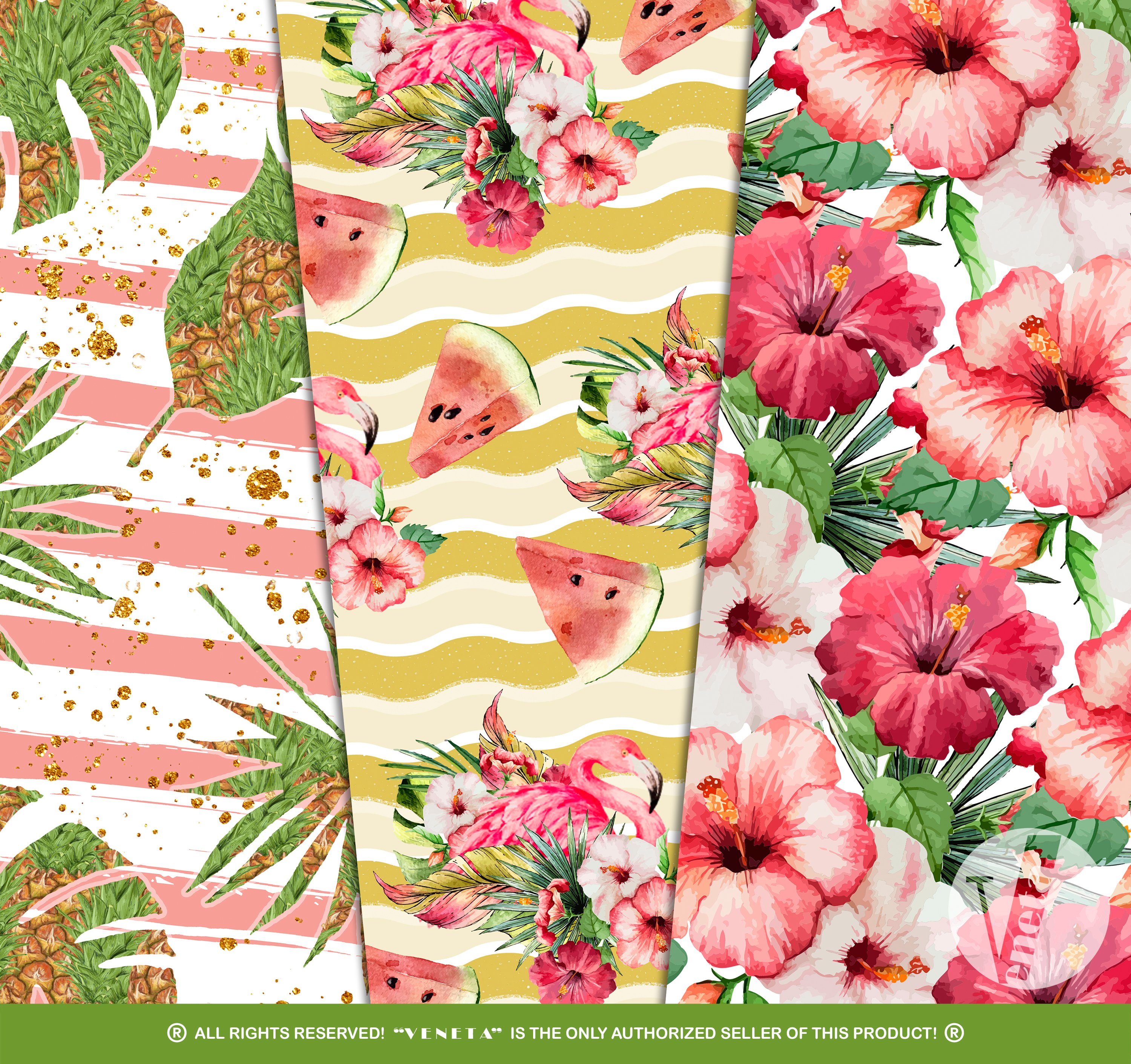 Tropical Fun |Digital Paper Pack | Aloha | Hawaii Kit (103093 ...