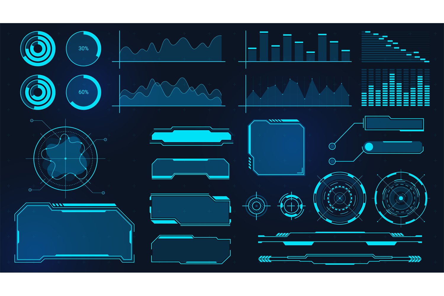 Cyberpunk graphs. Futuristic digital charts, bars, diagrams (1339306 ...