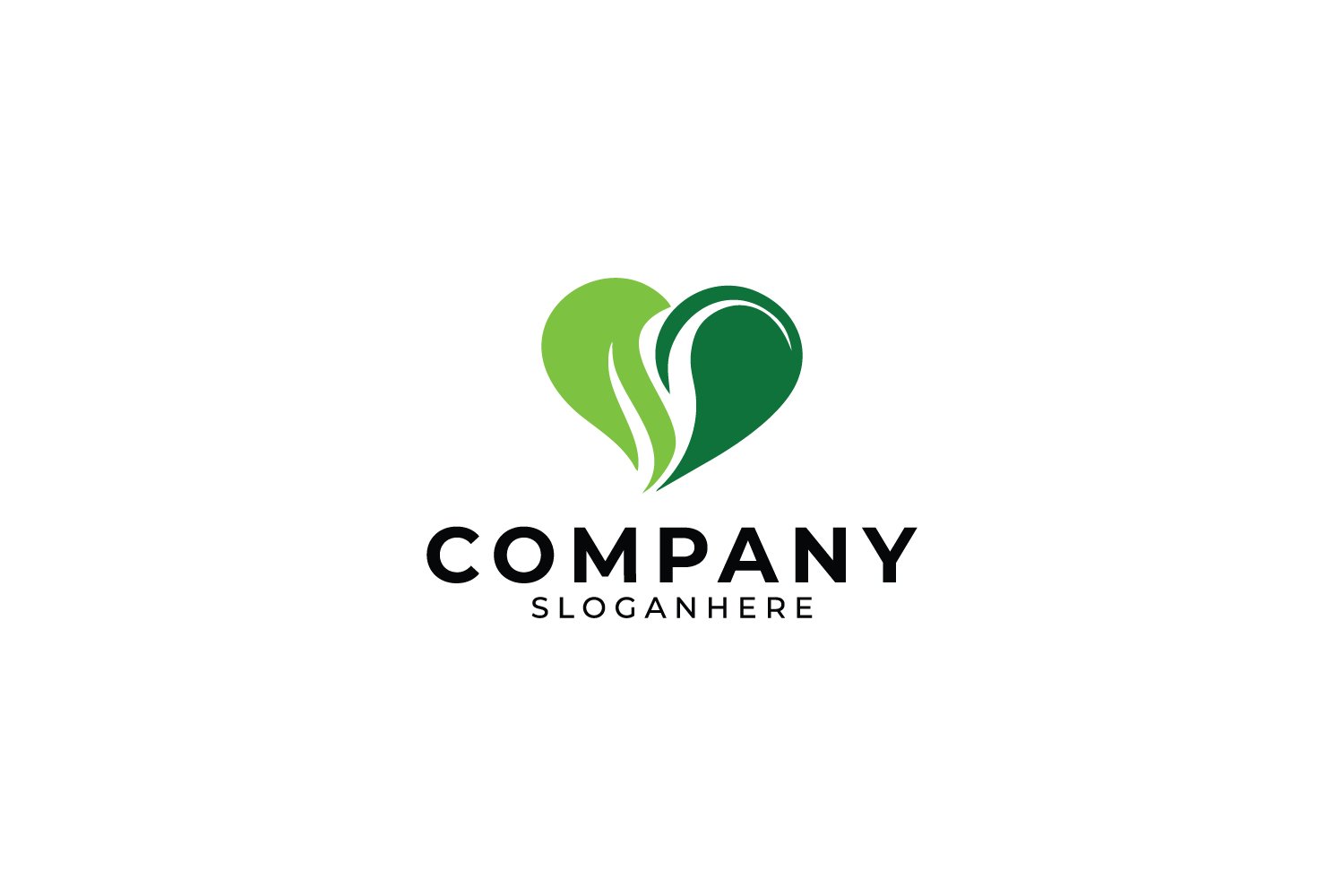 Heart Leaf Logo Love Leaf Modern Simple Logo Branition