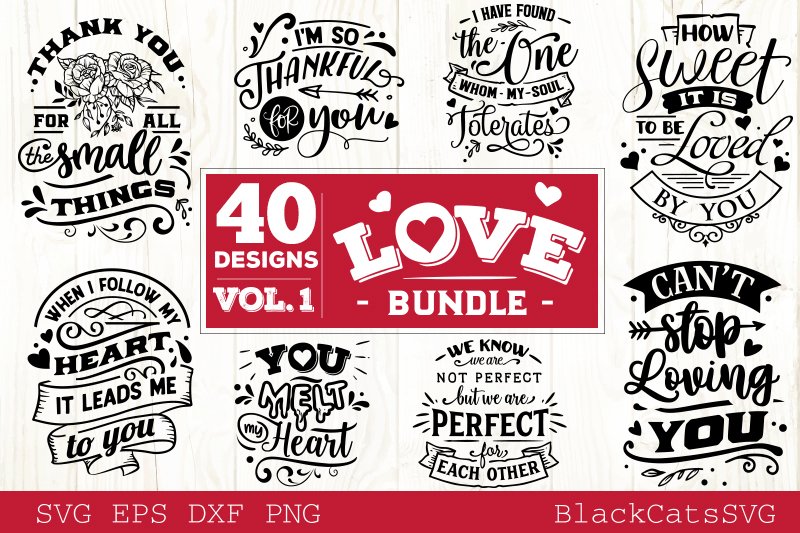 Love Bundle vol 1 Love SVG 40 designs (1131003) | Cut Files | Design ...