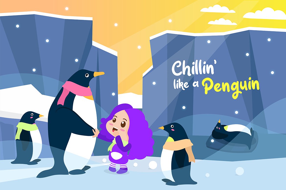 Chillin Penguin - Vector Illustration (319559) | Illustrations | Design ...