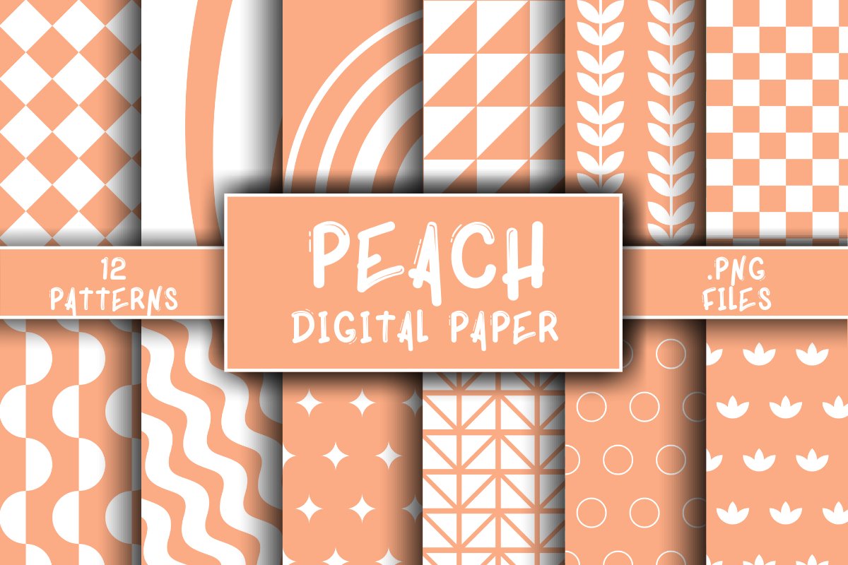 Peach Pattern Digital Paper (1098679) | Patterns | Design Bundles