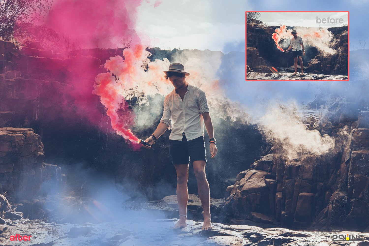 Smoke Bomb Overlays, Colorful Smoke fog, photoshop overlays (439994 ...