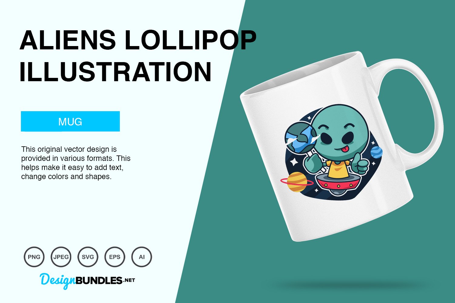 Aliens Lollipop Vector Illustration