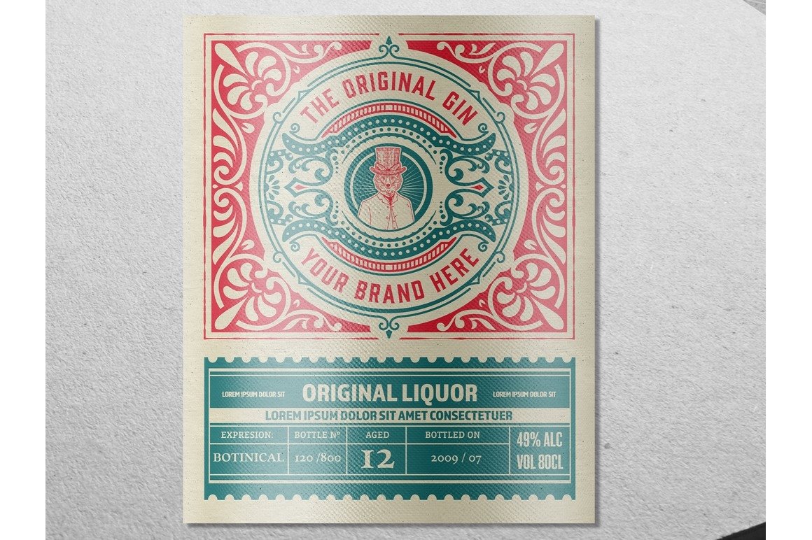 Vintage Liquor Label Packaging Layout (653010) | Brochures | Design Bundles