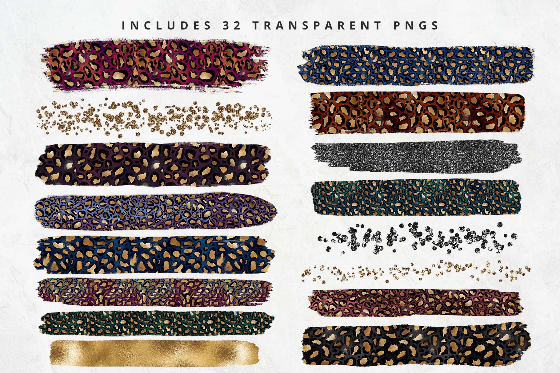 Dark Leopard Brush Strokes