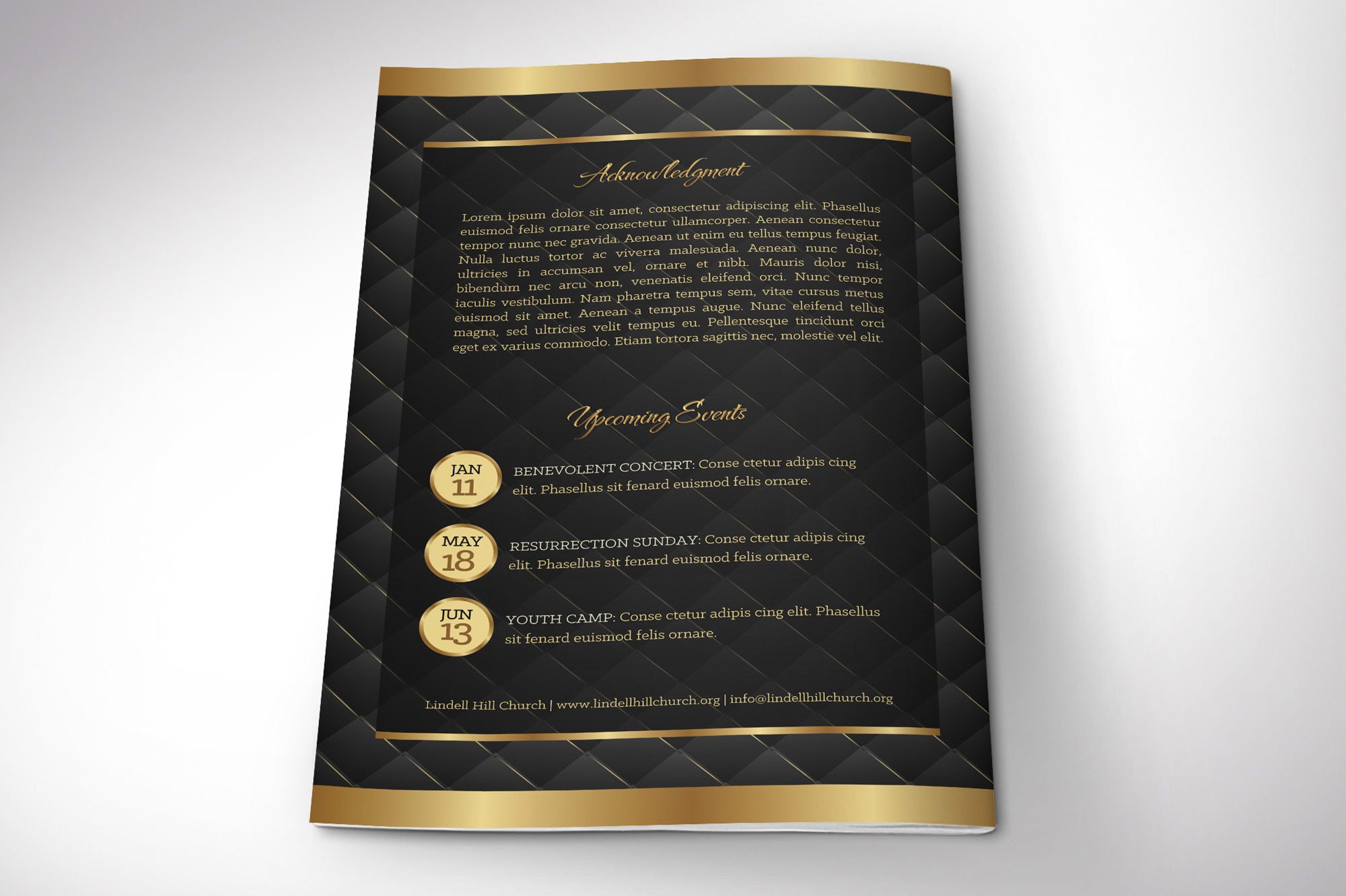 Gold Black Anniversary Program Word Publisher Template (382855 ...