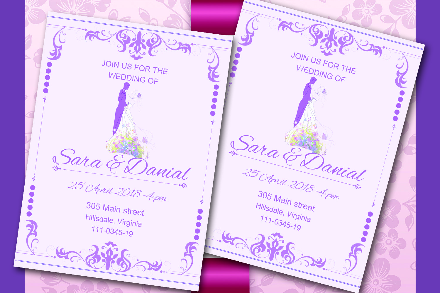 Elegant wedding invitation card (86207) | Card Making | Design Bundles