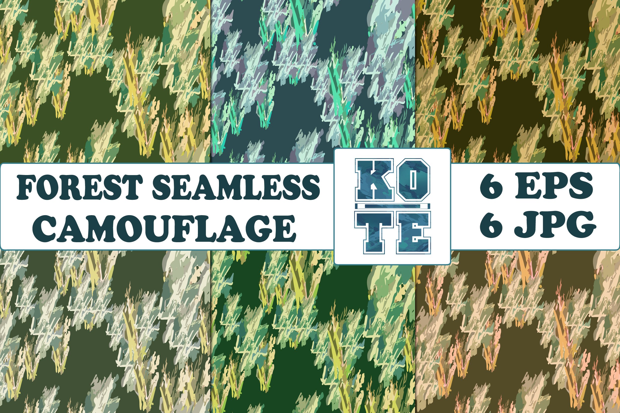 6 Seamless Military Forest Camouflage (1083190) | Patterns | Design Bundles