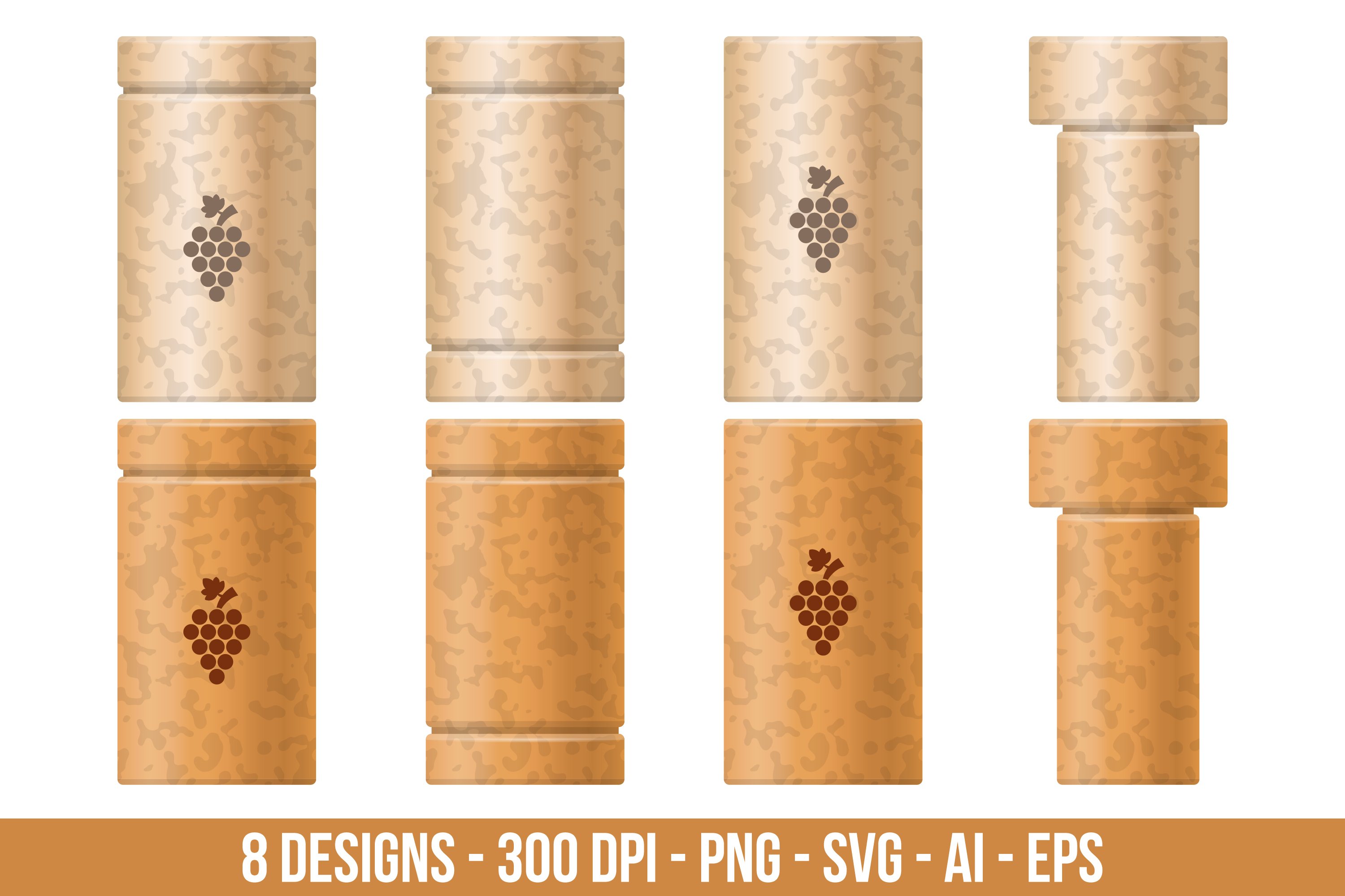 Wooden cork clipart set (1255732) | Vectors | Design Bundles