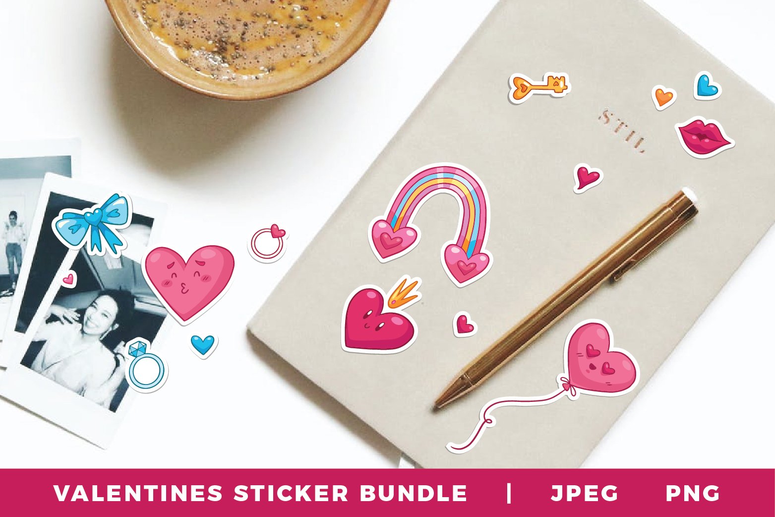 Valentines Day Sticker Bundle | Multipurpose Vector Objects (1150538 ...
