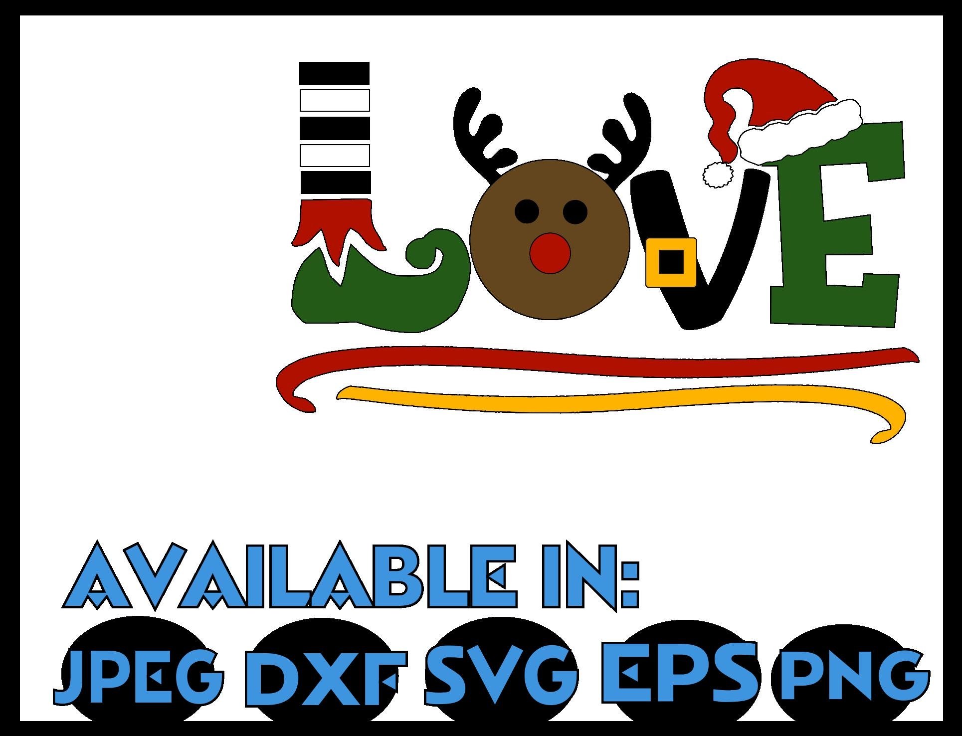 Love SVG DXF JPEG Silhouette Cameo Cricut Christmas santa (405473 ...