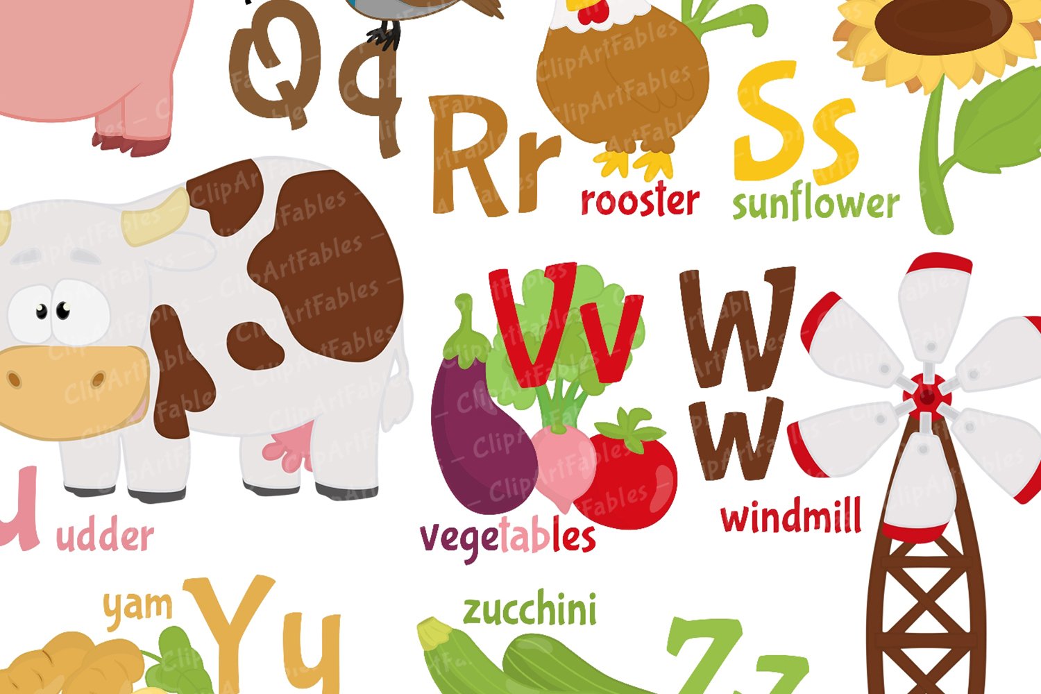 English FARM ABC, Alphabet, Barnyard - Cute wall decor (416641 ...