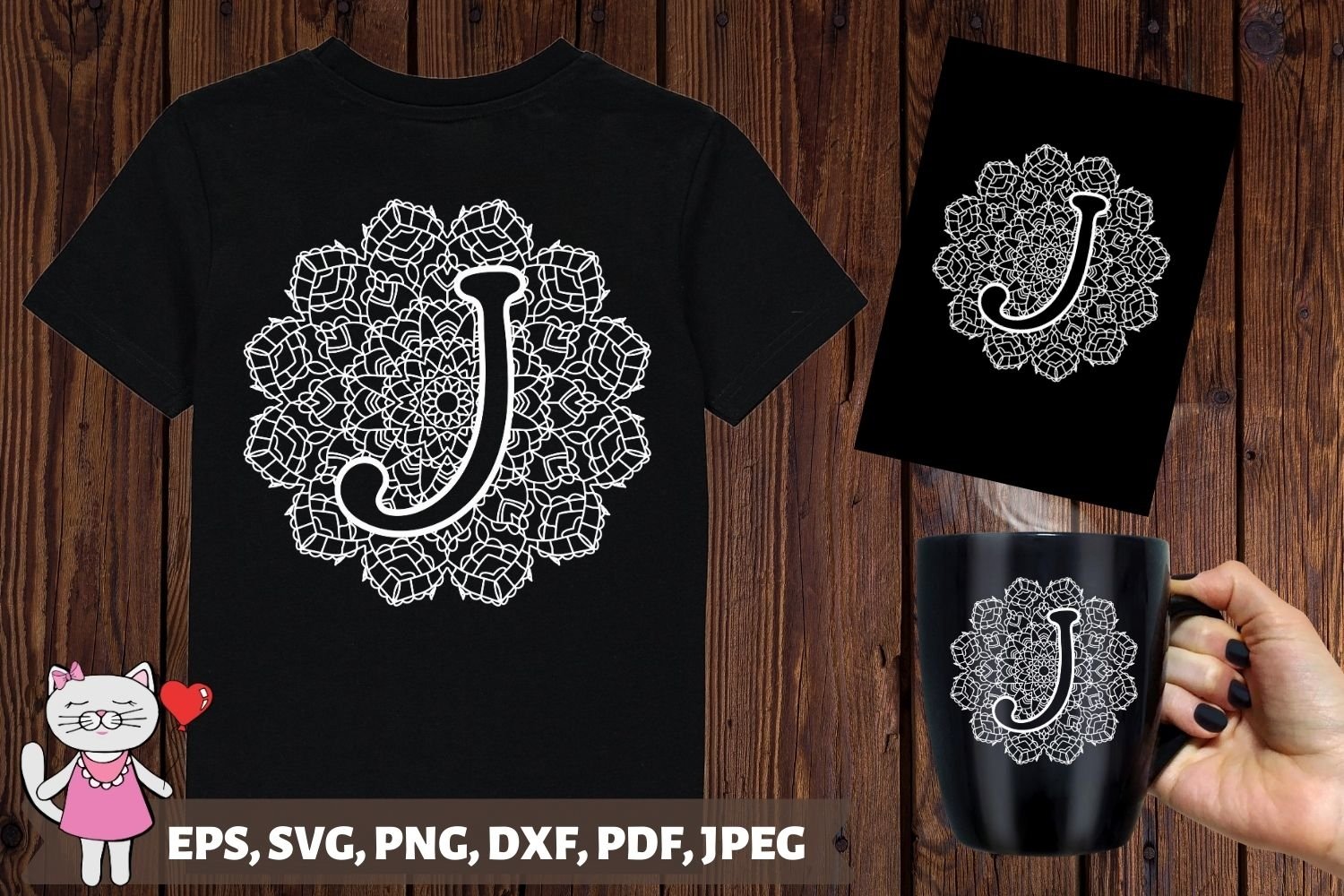 Monogram J Svg, Initial Monogram Svg (1143033) | Monograms | Design Bundles