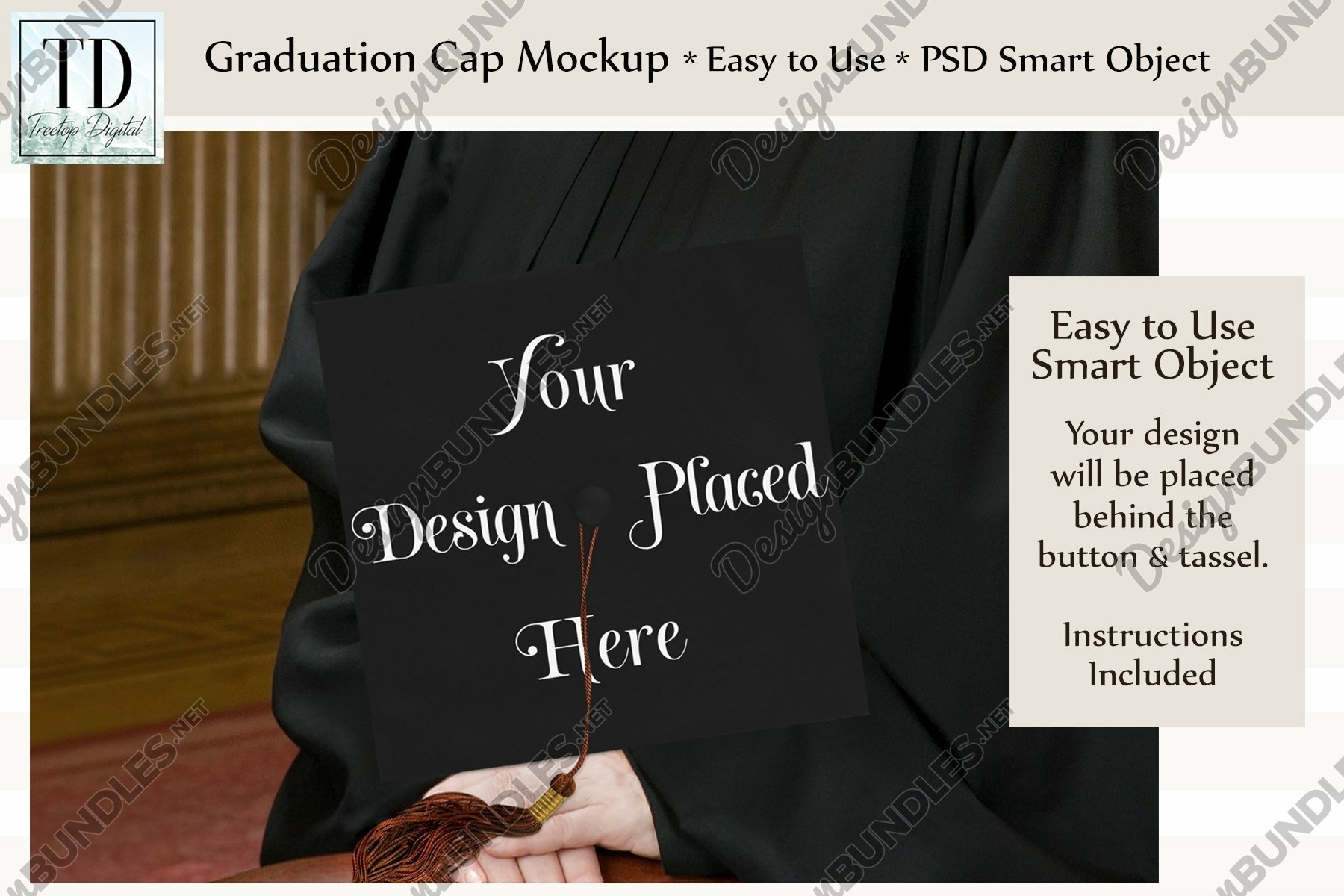 Graduation Cap Mockup, A Cap & Gown Mockup with Smart Object (247803 ...