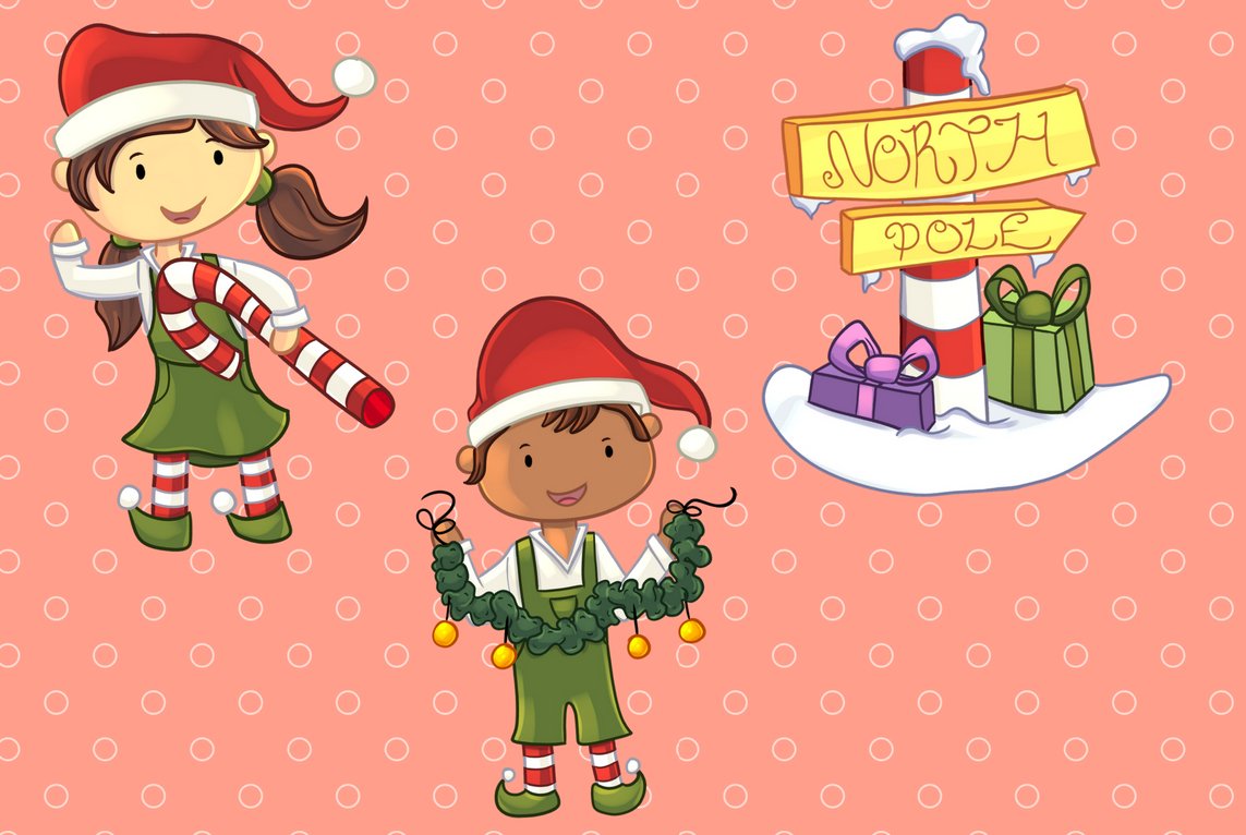 Santa's Workshop Elves Collection (105894) | Illustrations | Design Bundles