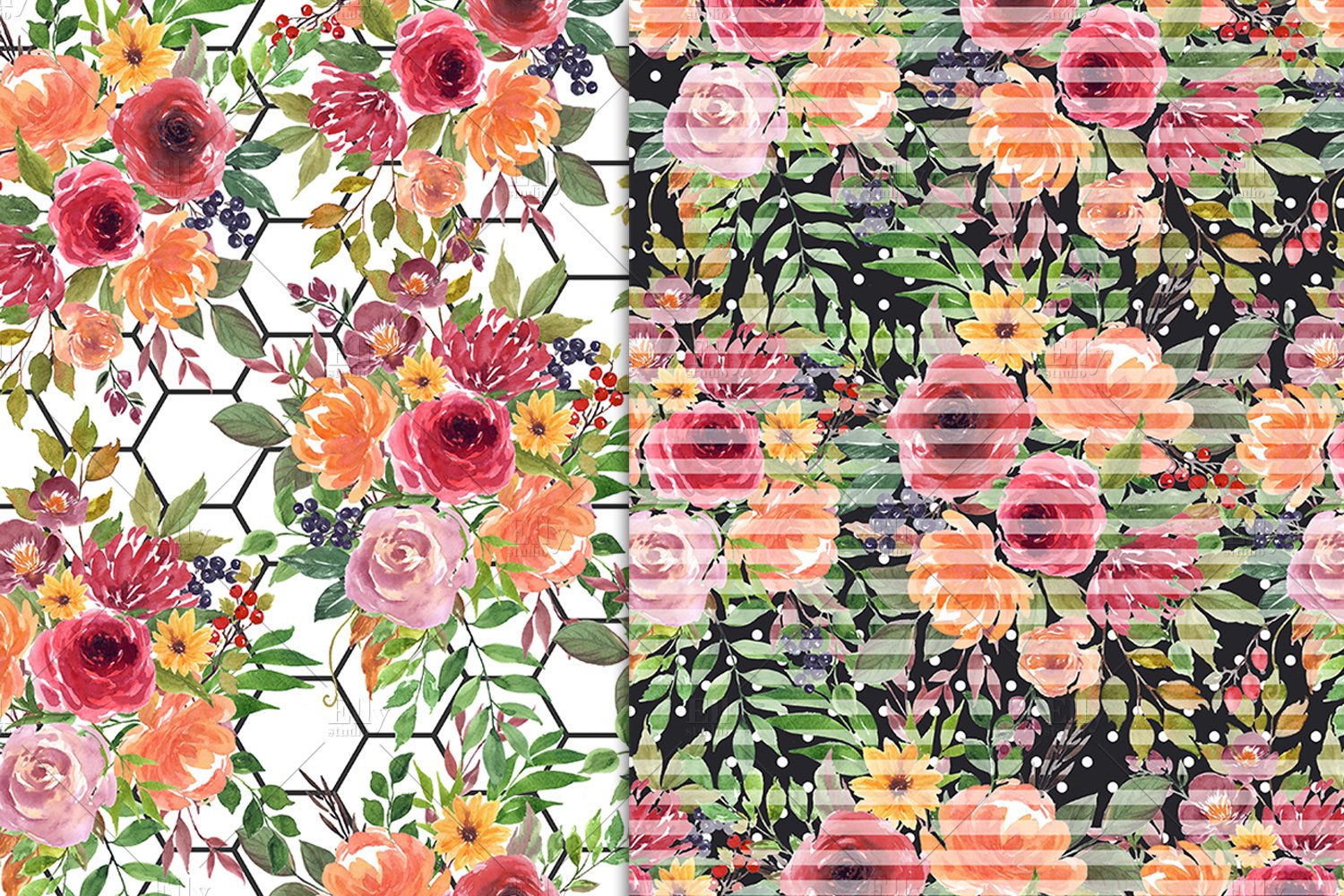 Autumn Watercolor Digital Paper (128907) | Patterns | Design Bundles