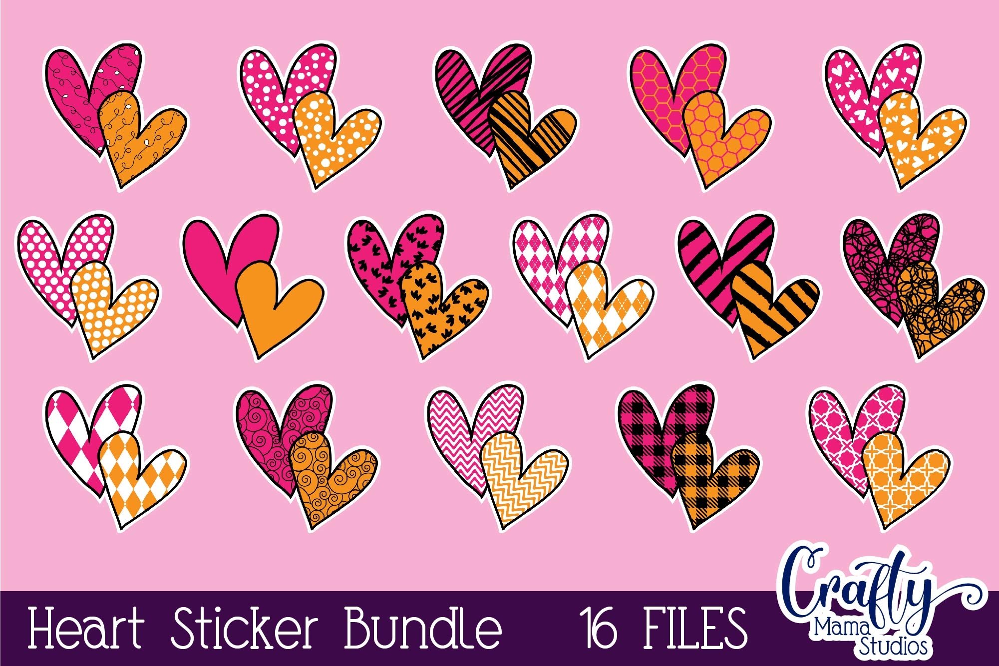 Valentine's Day Stickers, Heart, Patterned Hearts, Valentine (1110270 ...