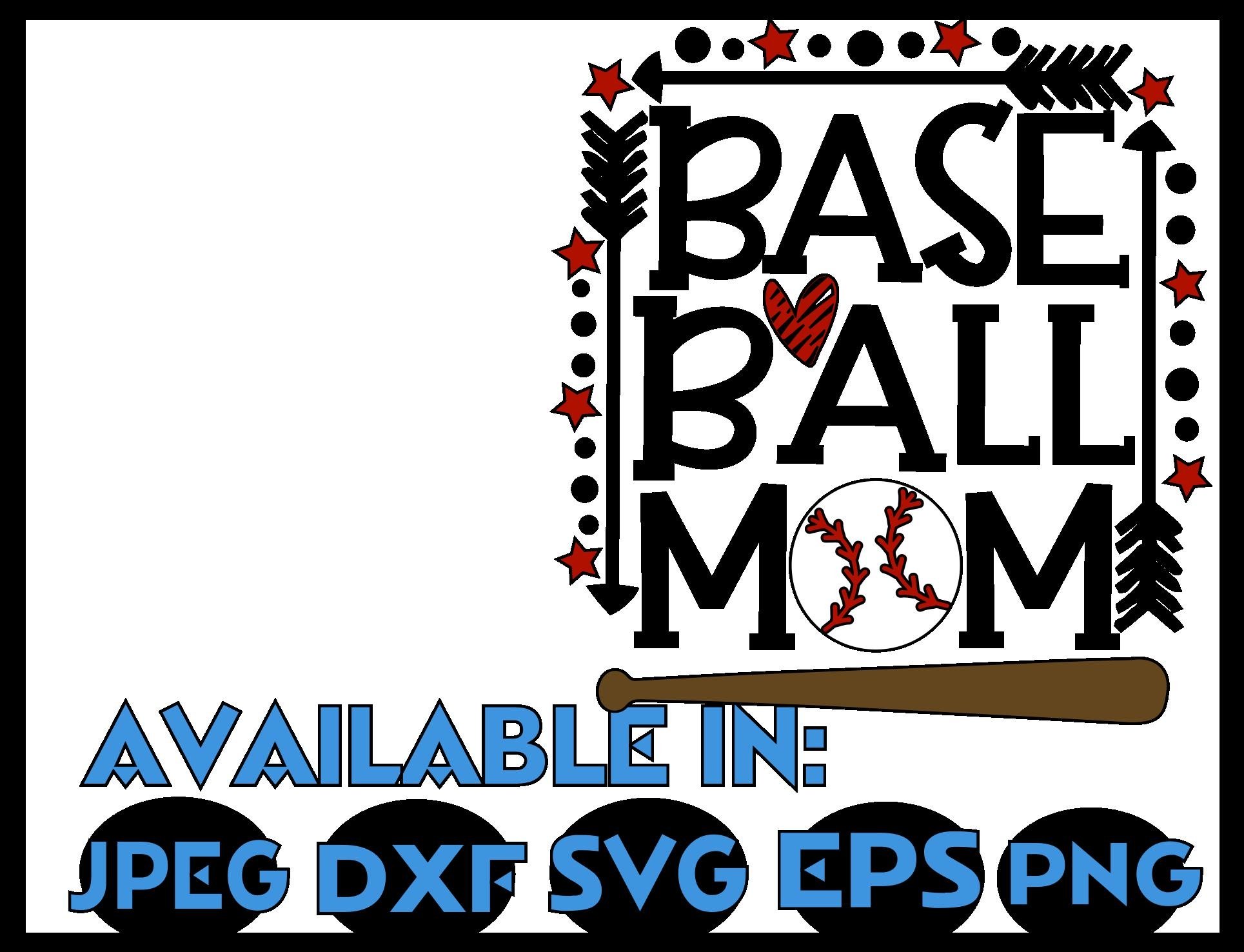 Baseball SVG DXF JPEG Silhouette Cameo Cricut Proud Mom (488539) | Cut ...