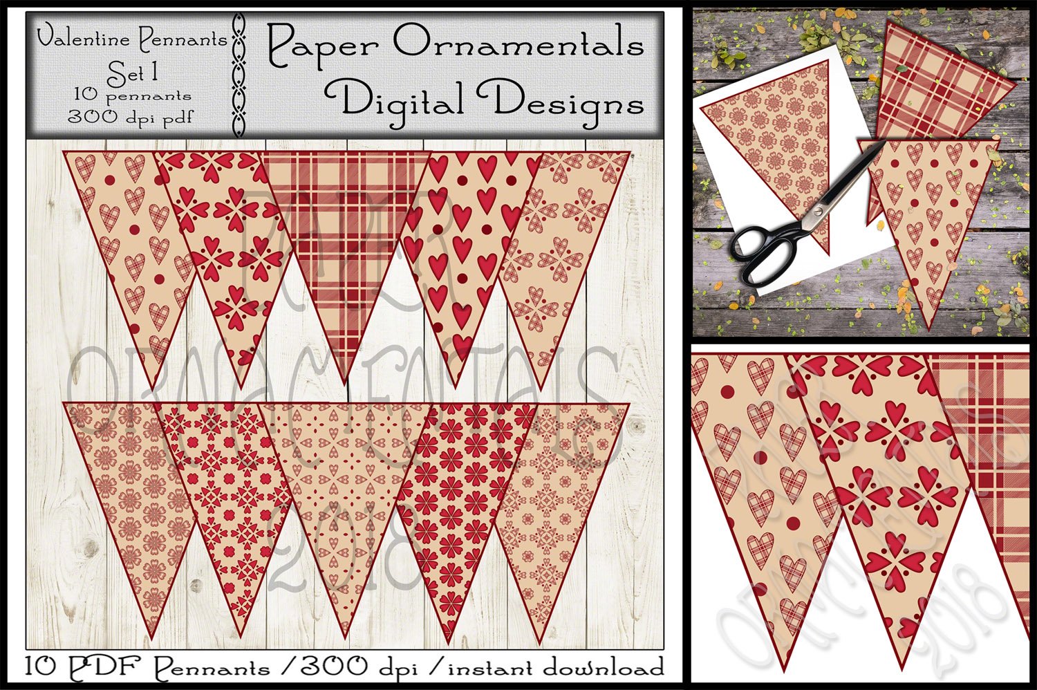 Printable Valentine Pennant Banner Set 1 (199556)
