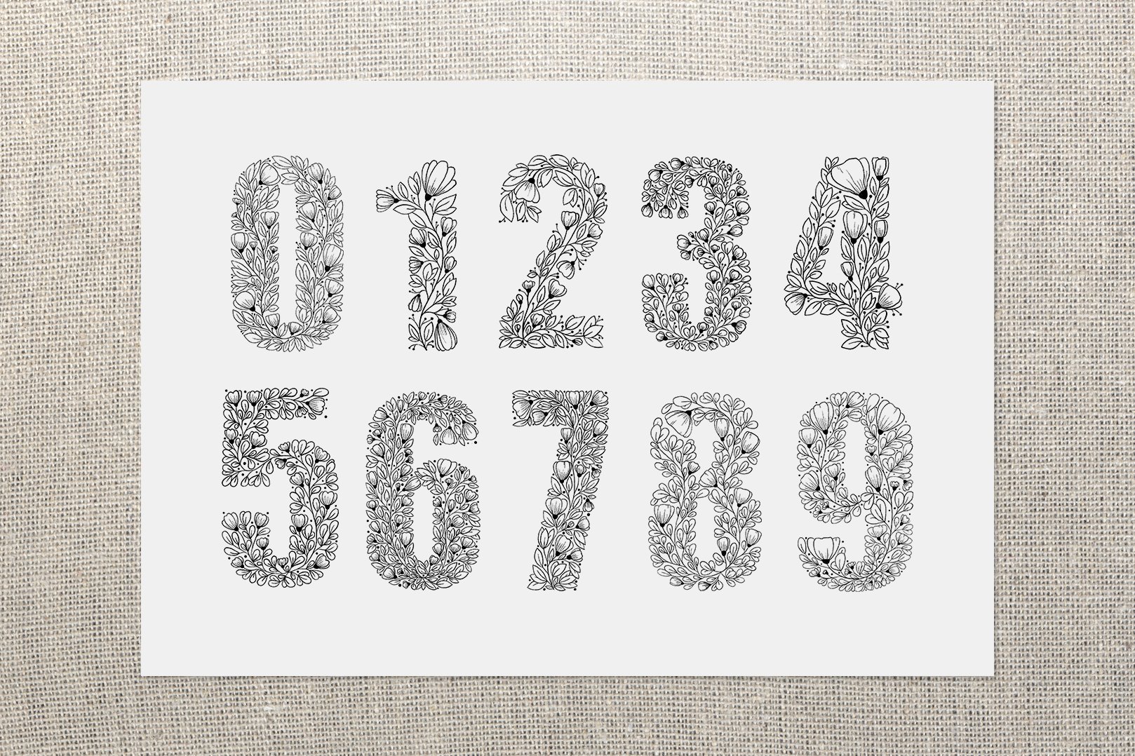 Floral number clipart | Floral digital stamps for birthday (1178504 ...