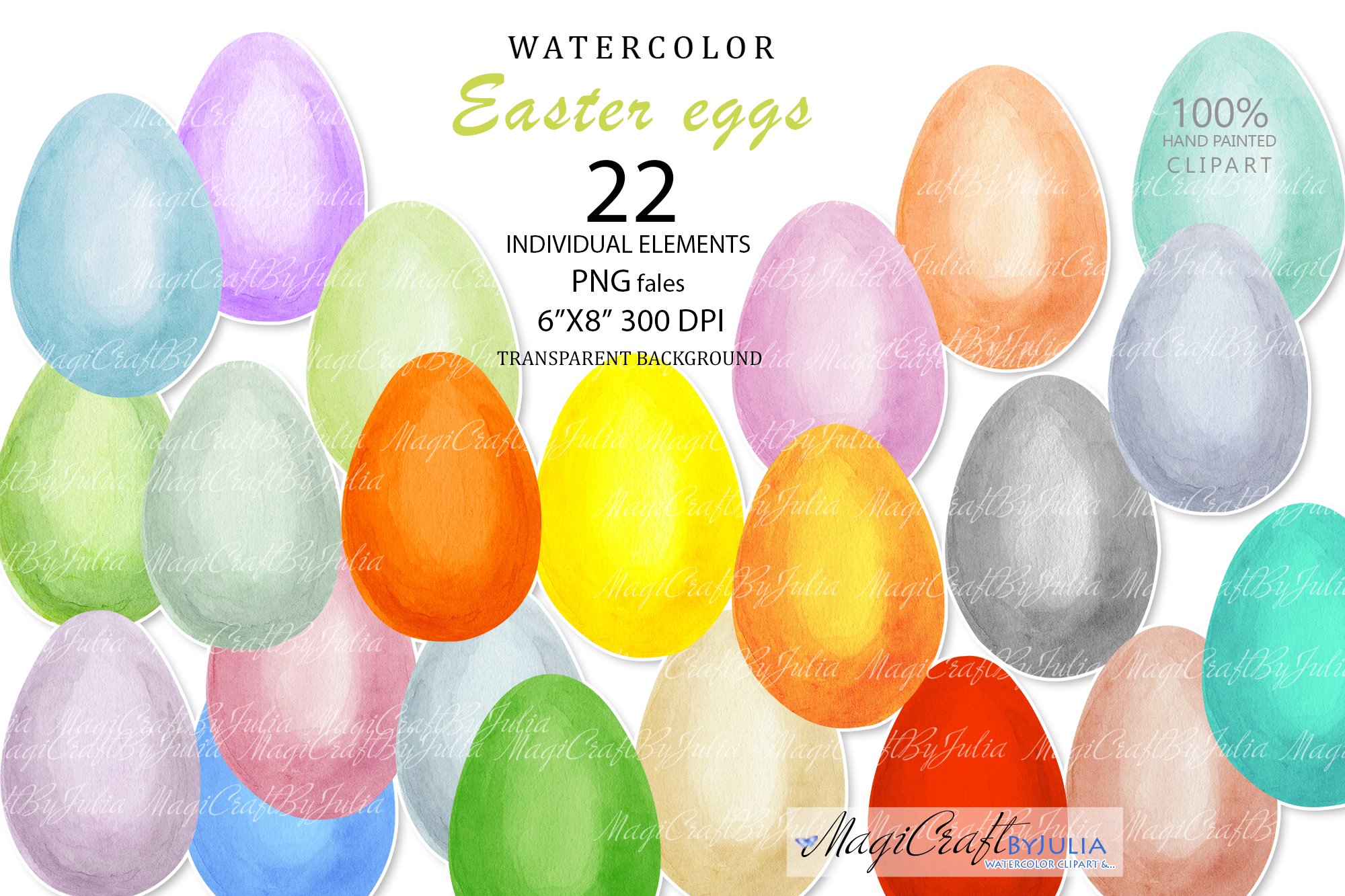 Easter Eggs png clipart, Watercolor Easter Egg (1845830) | Clipart ...