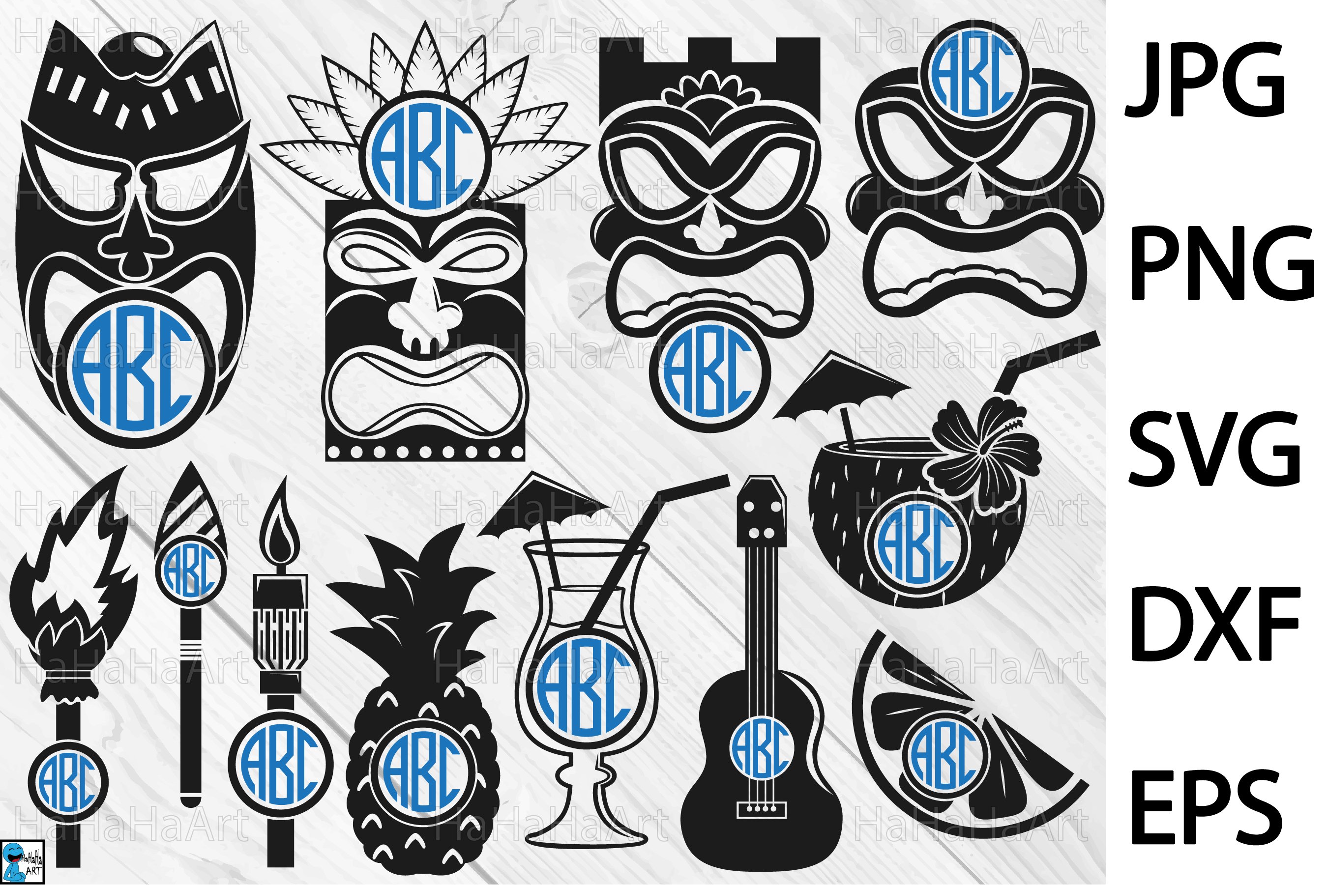 Circle Hawaii Monogram - Clip art / Cutting Files 156c (275545 ...