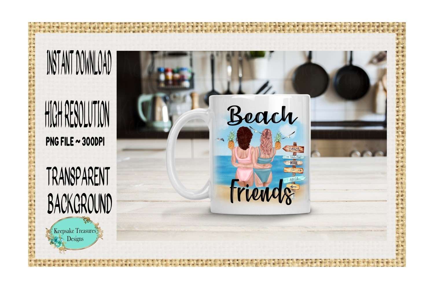 Beach Friends, Sublimation PNG (559602) | Sublimation | Design Bundles