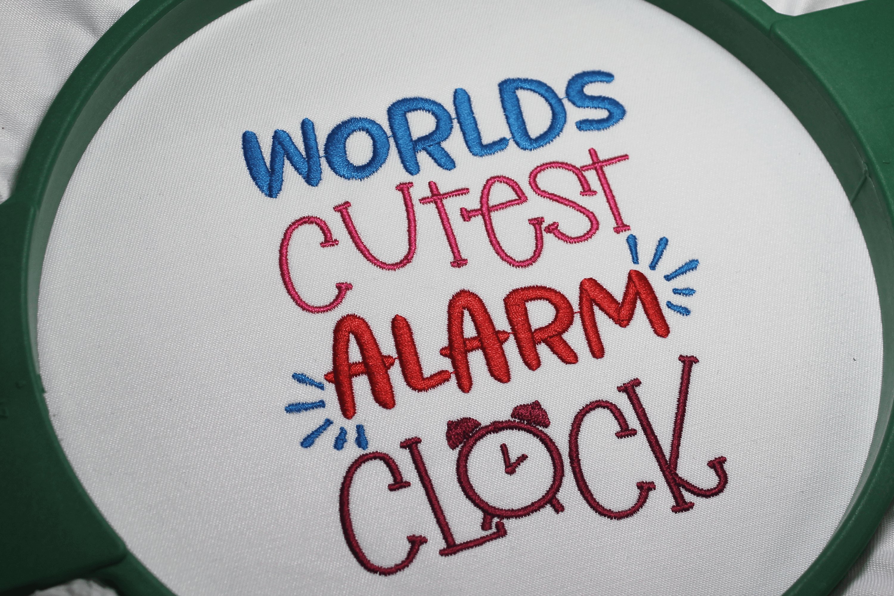 World's Cutest Alarm Clock - Kids Embroidery design